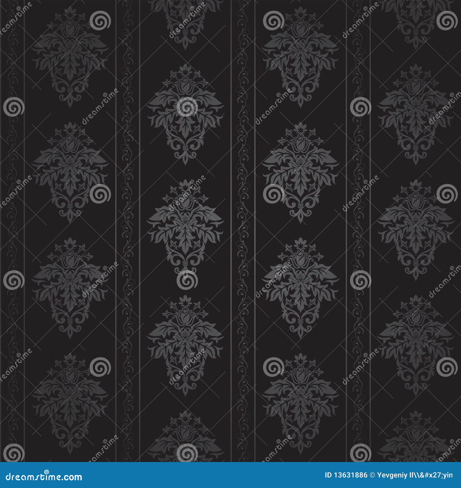 Seamless Gothic wallpaper stock vector. Illustration of revival - 13631886