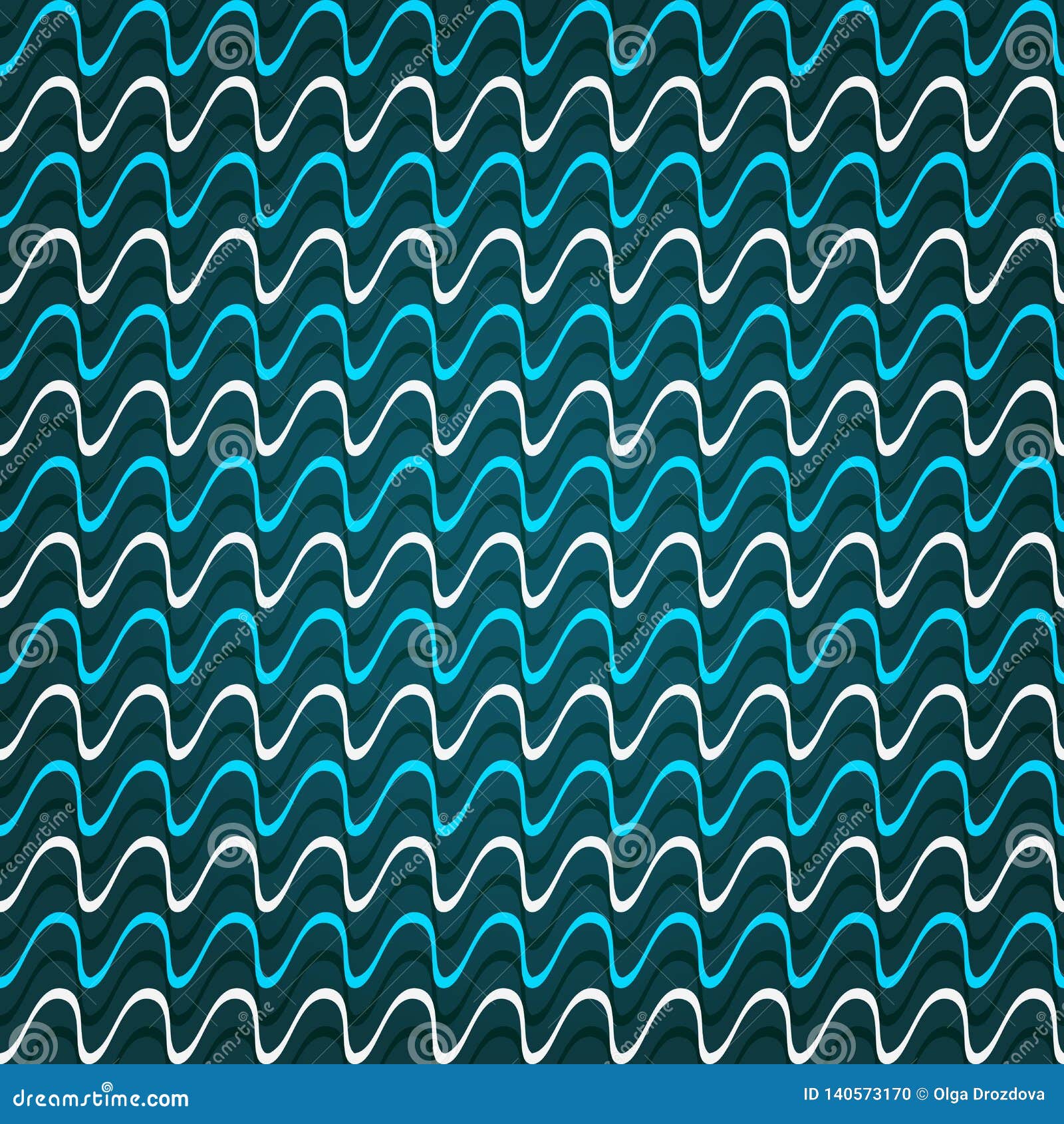 Seamless Gradient Pattern with Wavy Blue and White Lines Stock ...