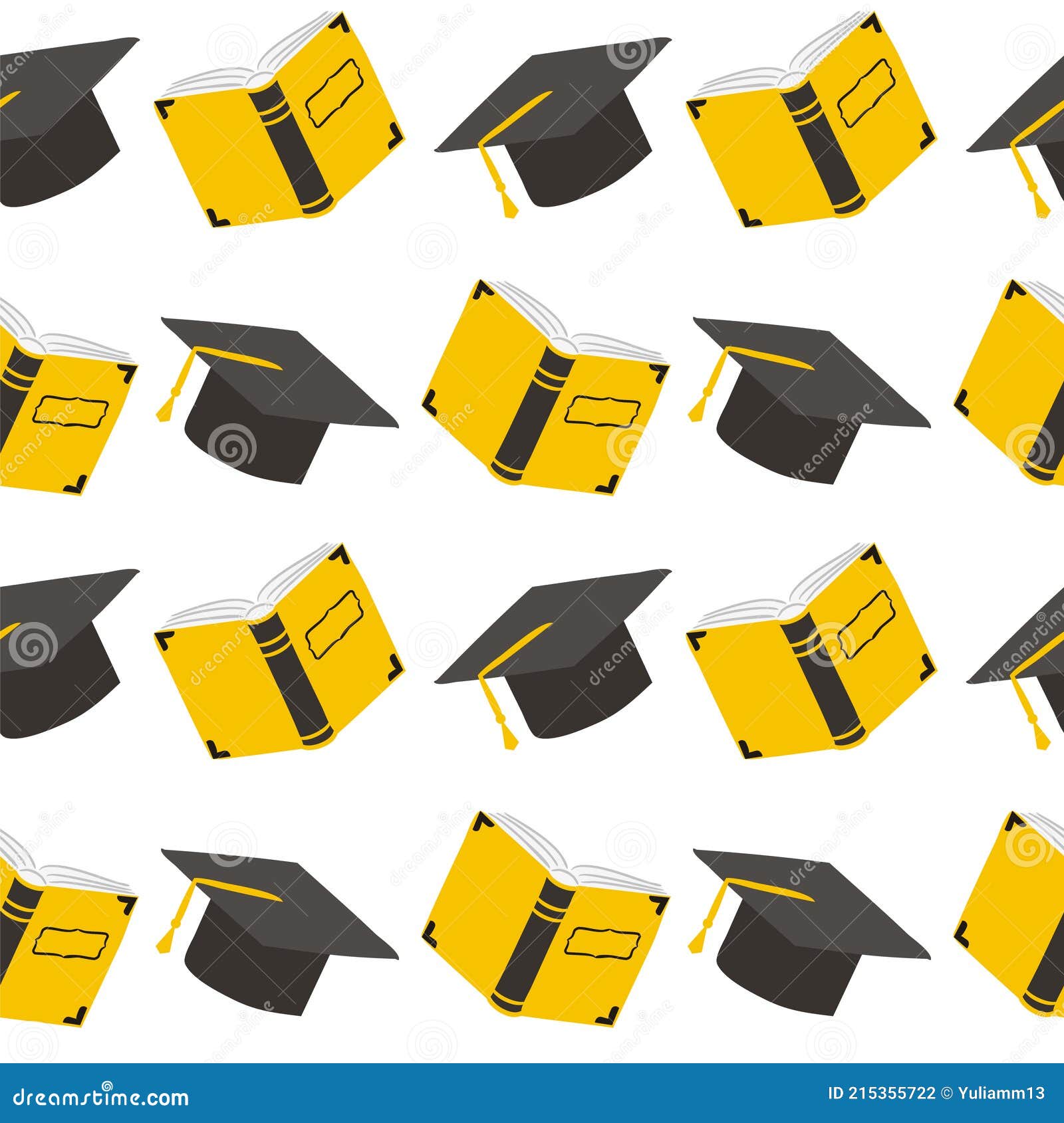 Seamless Graduation Celebration Pattern Background Cartoon Vector ...