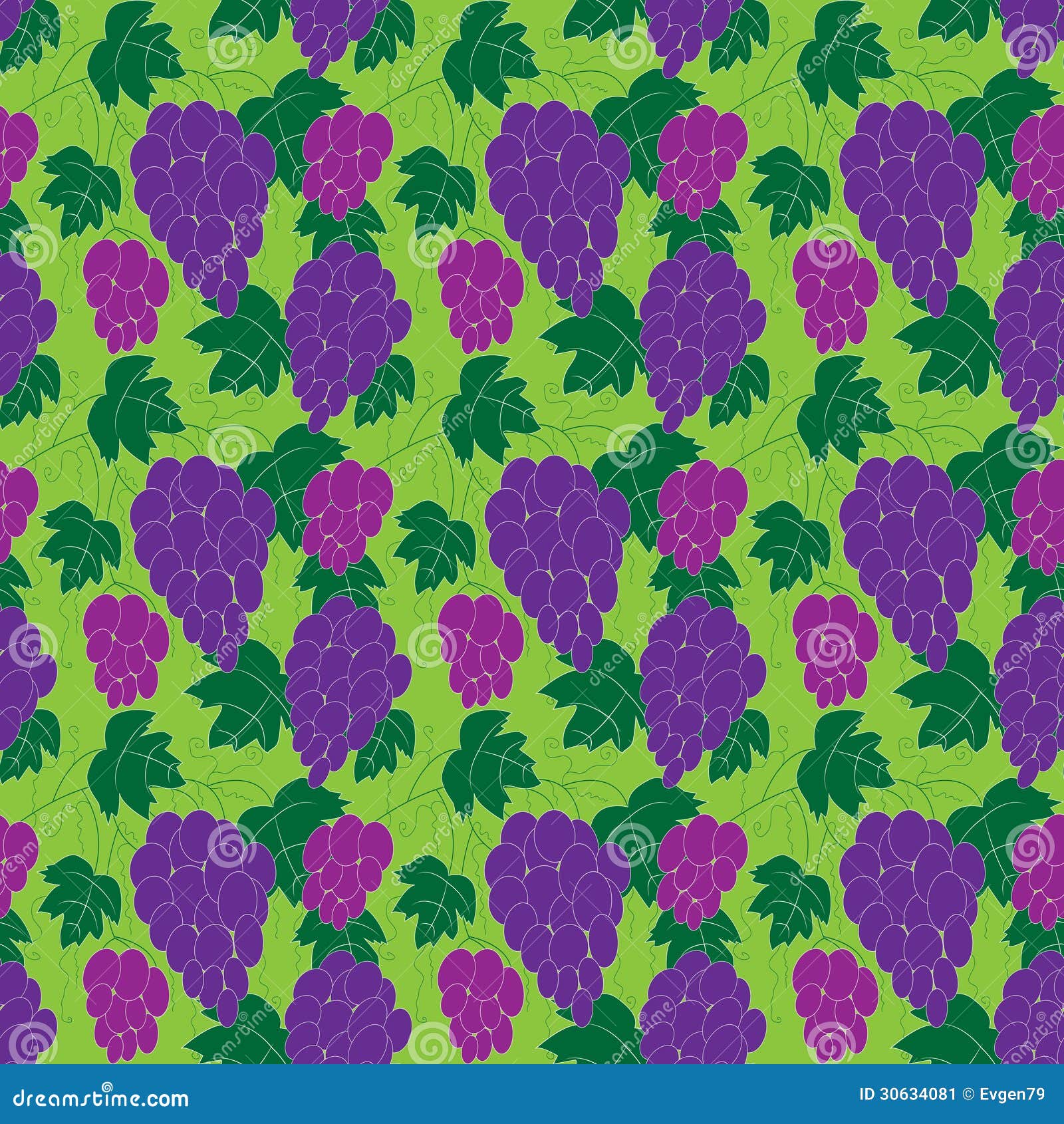 Seamless grape pattern stock vector. Illustration of color - 30634081
