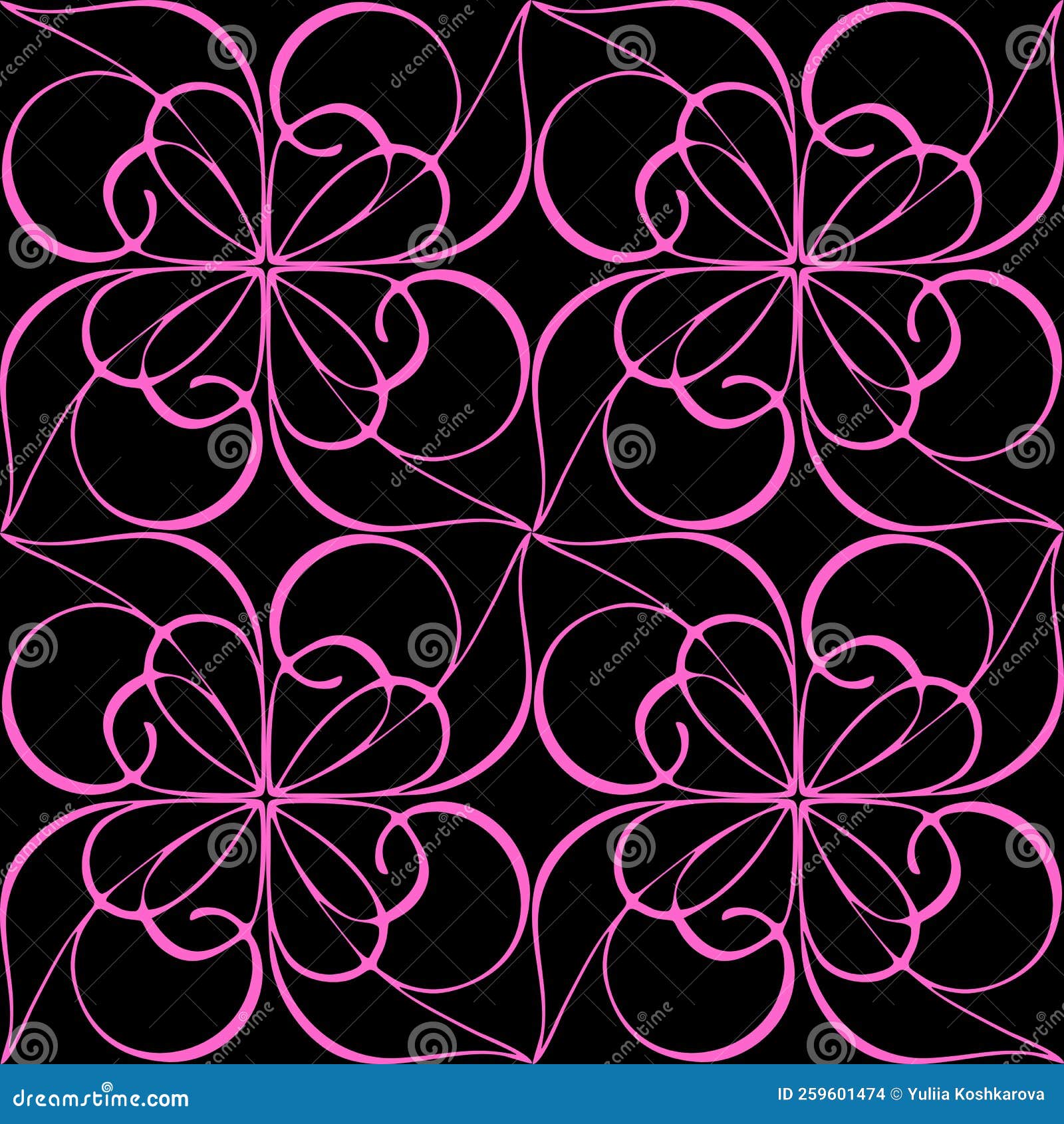 Seamless Graphic Abstract Tile Pattern, Pink Geometric Ornament on ...