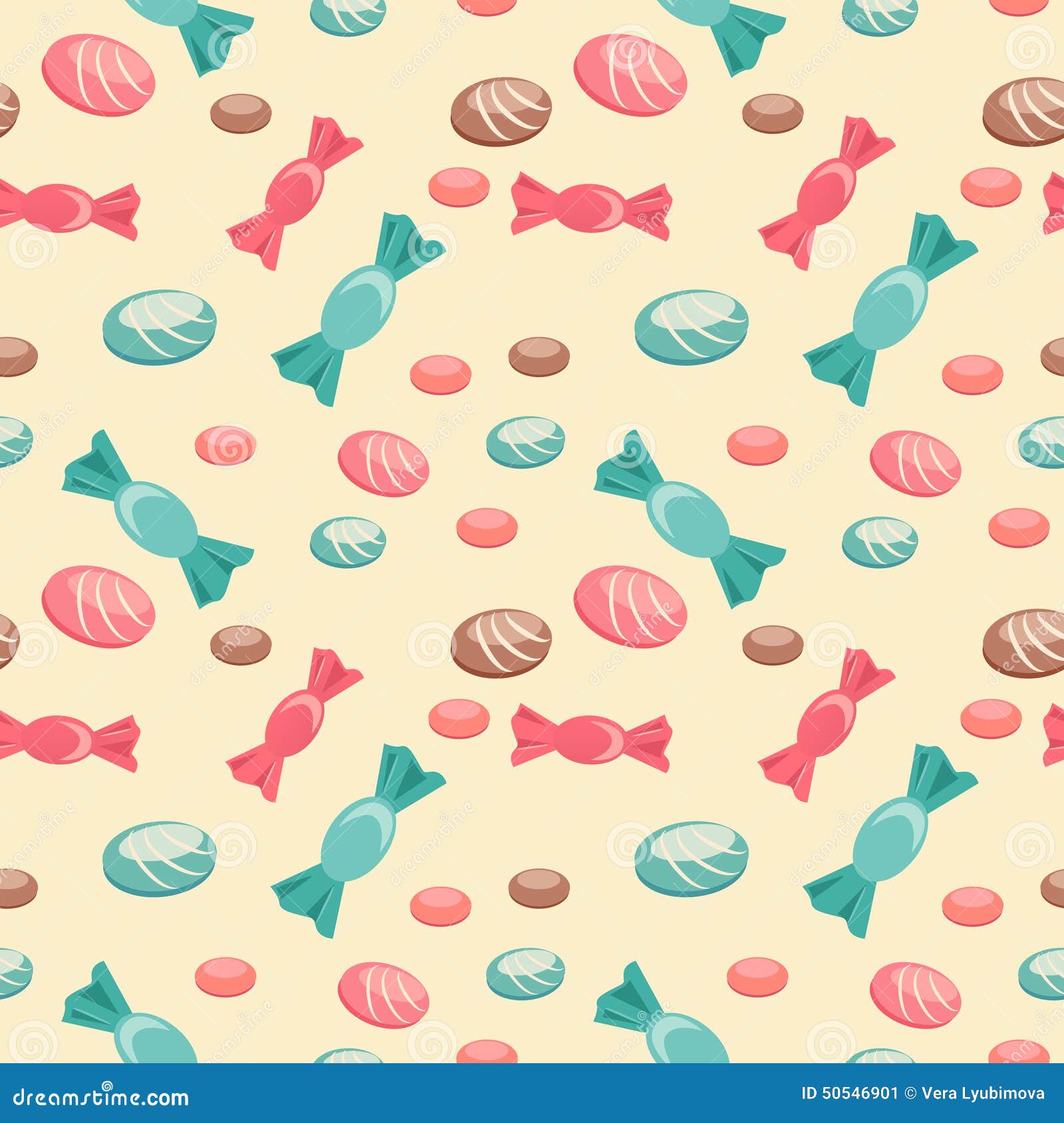 Seamless Graphic Pattern Design of Candies Stock Vector - Illustration ...