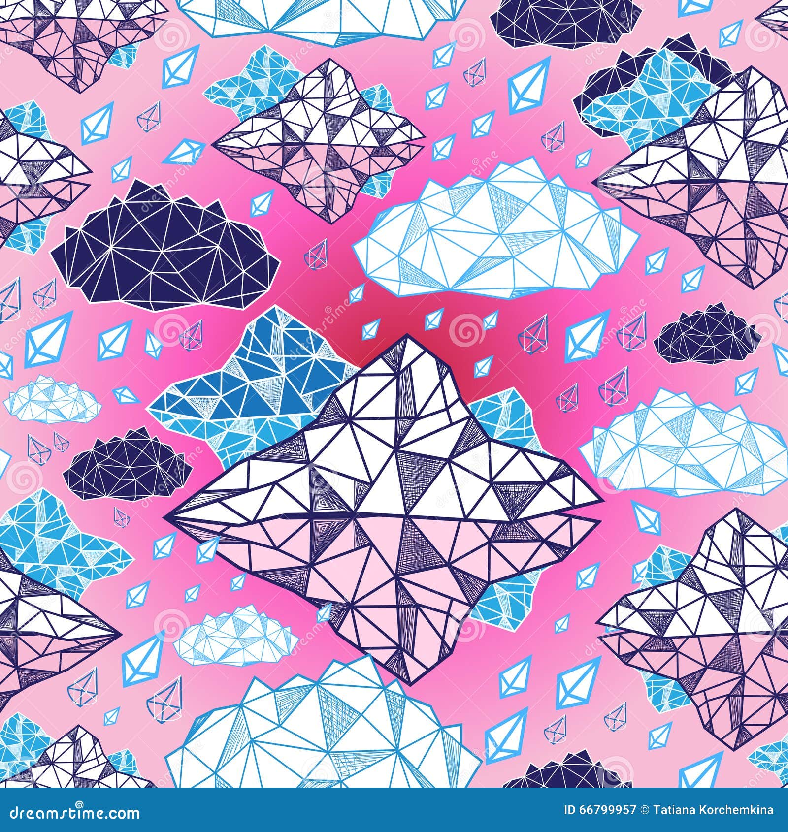 Seamless Graphic Pattern Geometric Clouds Stock Vector - Illustration ...