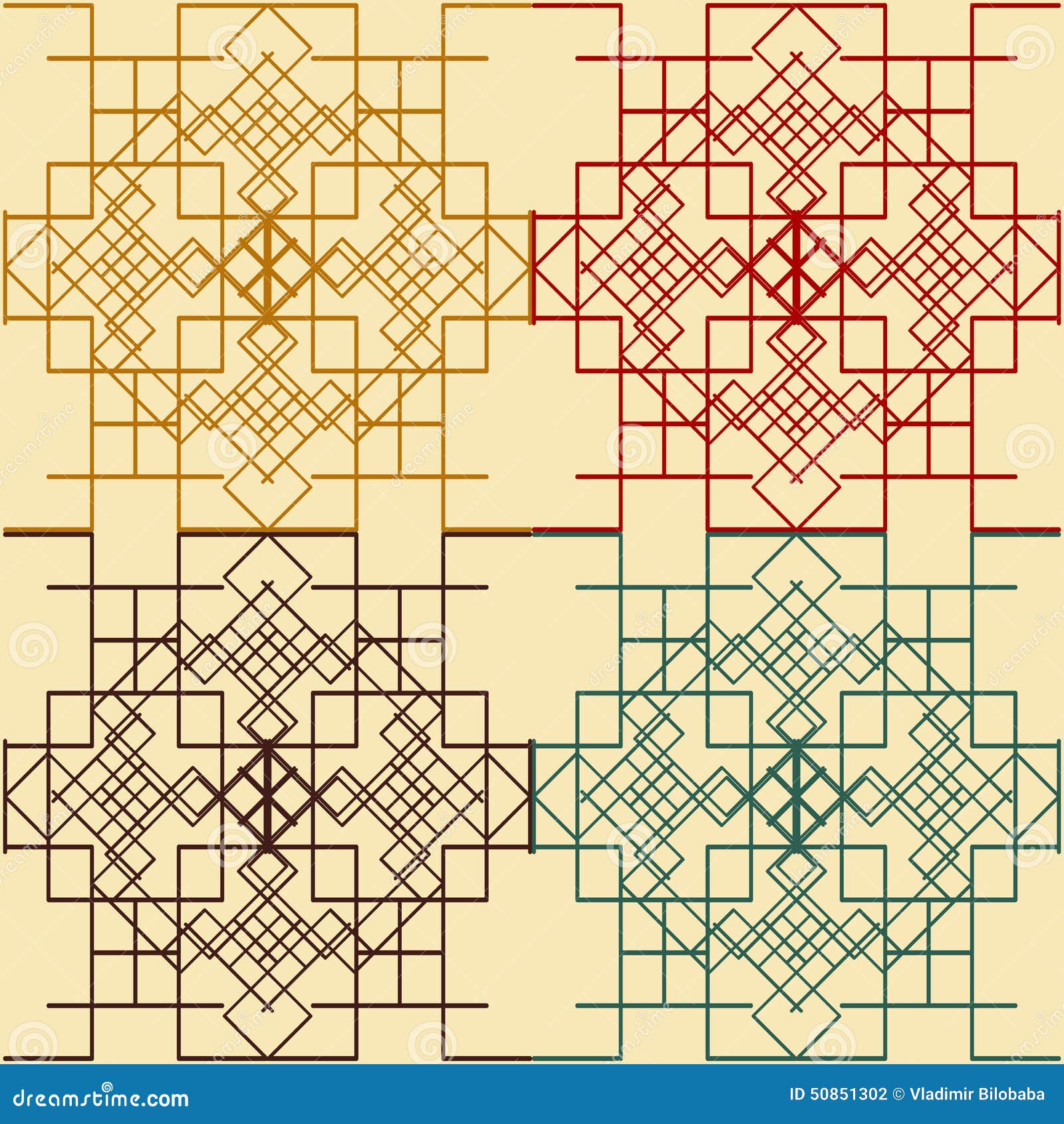 Seamless Graphic Symmetric Patterns Stock Vector - Illustration of ...