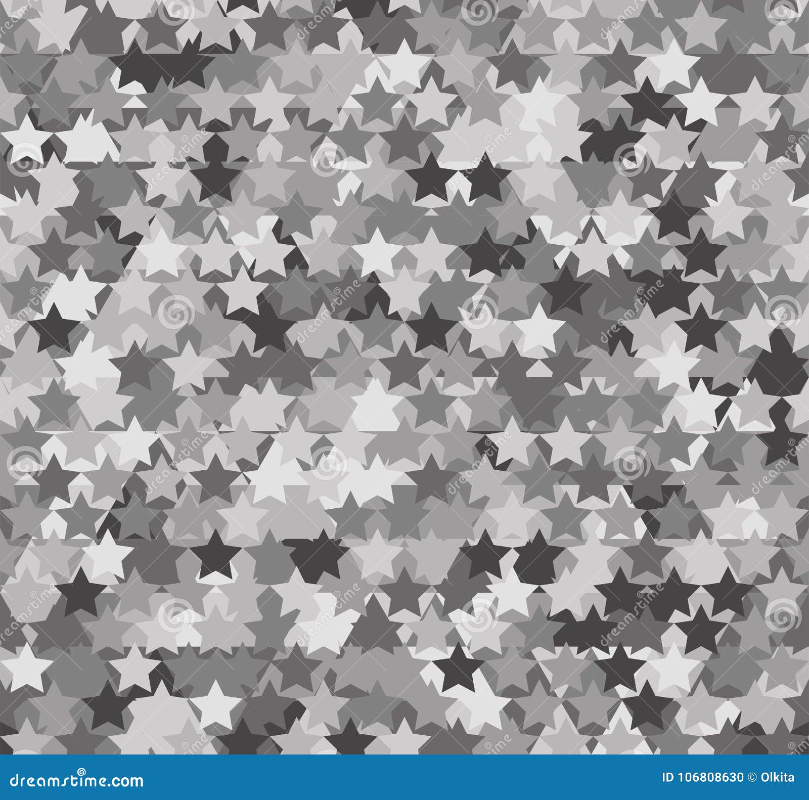 Seamless Gray Abstract Pattern. Print of White, Grey, Black Stars on ...
