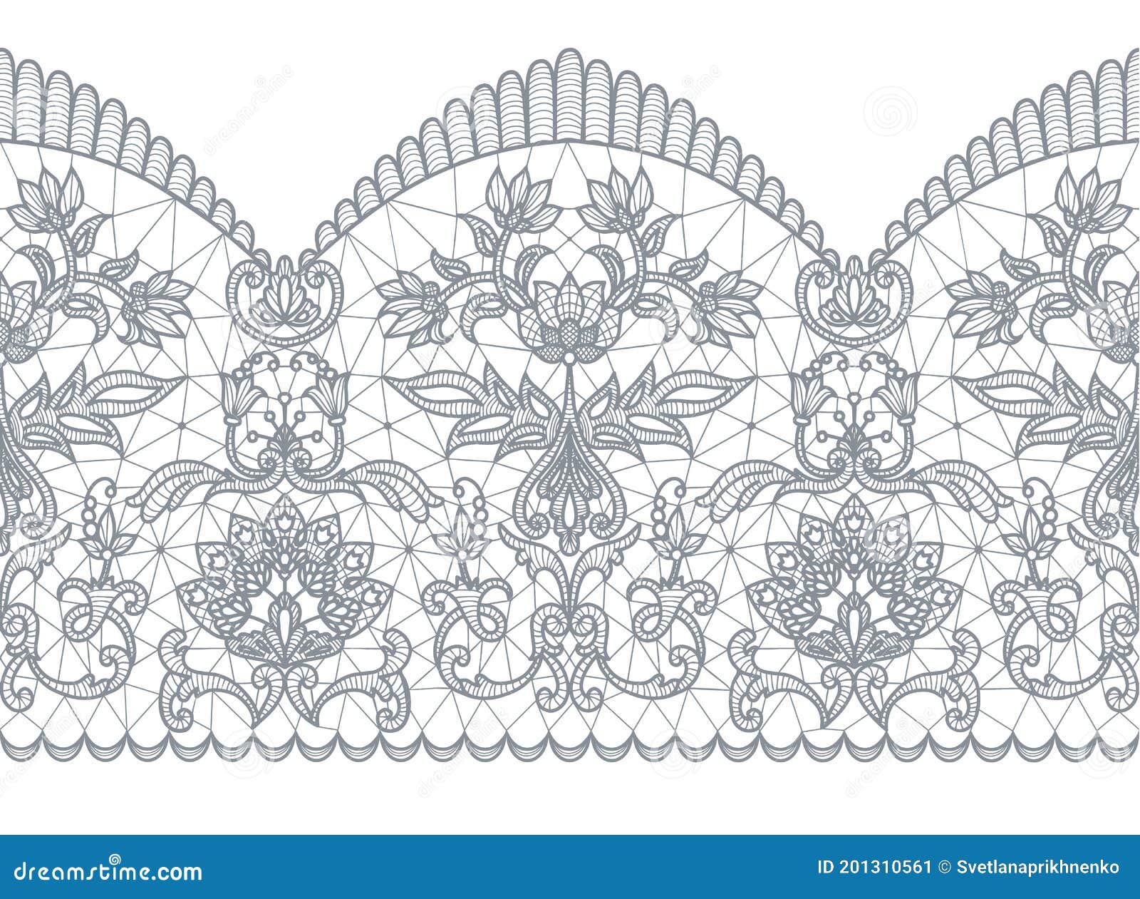 Seamless gray lace stock vector. Illustration of romantic - 201310561