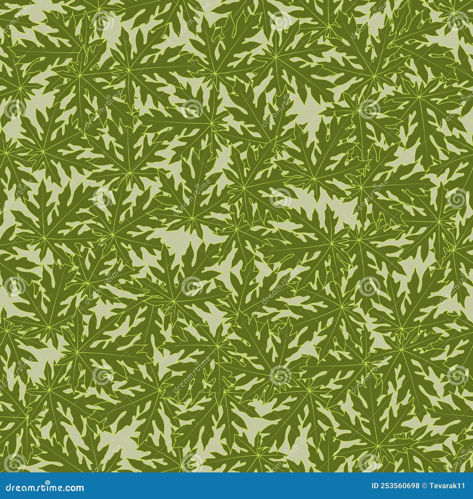 Seamless with Green Birch Leaves Vector Stock Illustration ...