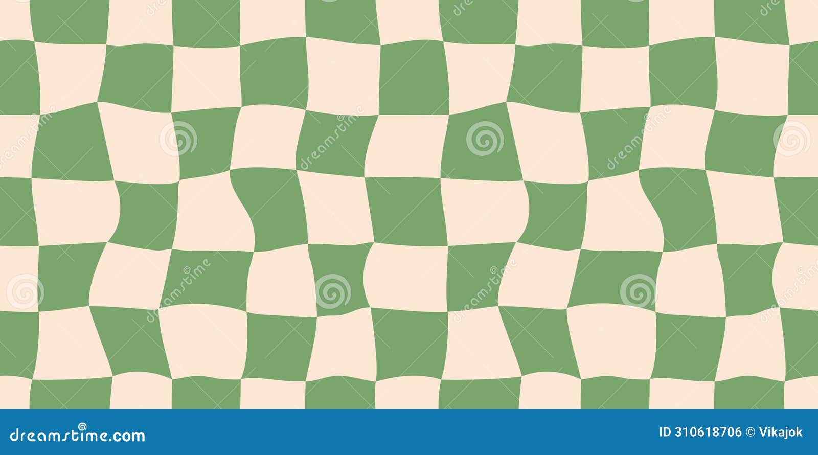 Seamless Green Checkerboard Pattern. Repeating Distorted Checkered ...