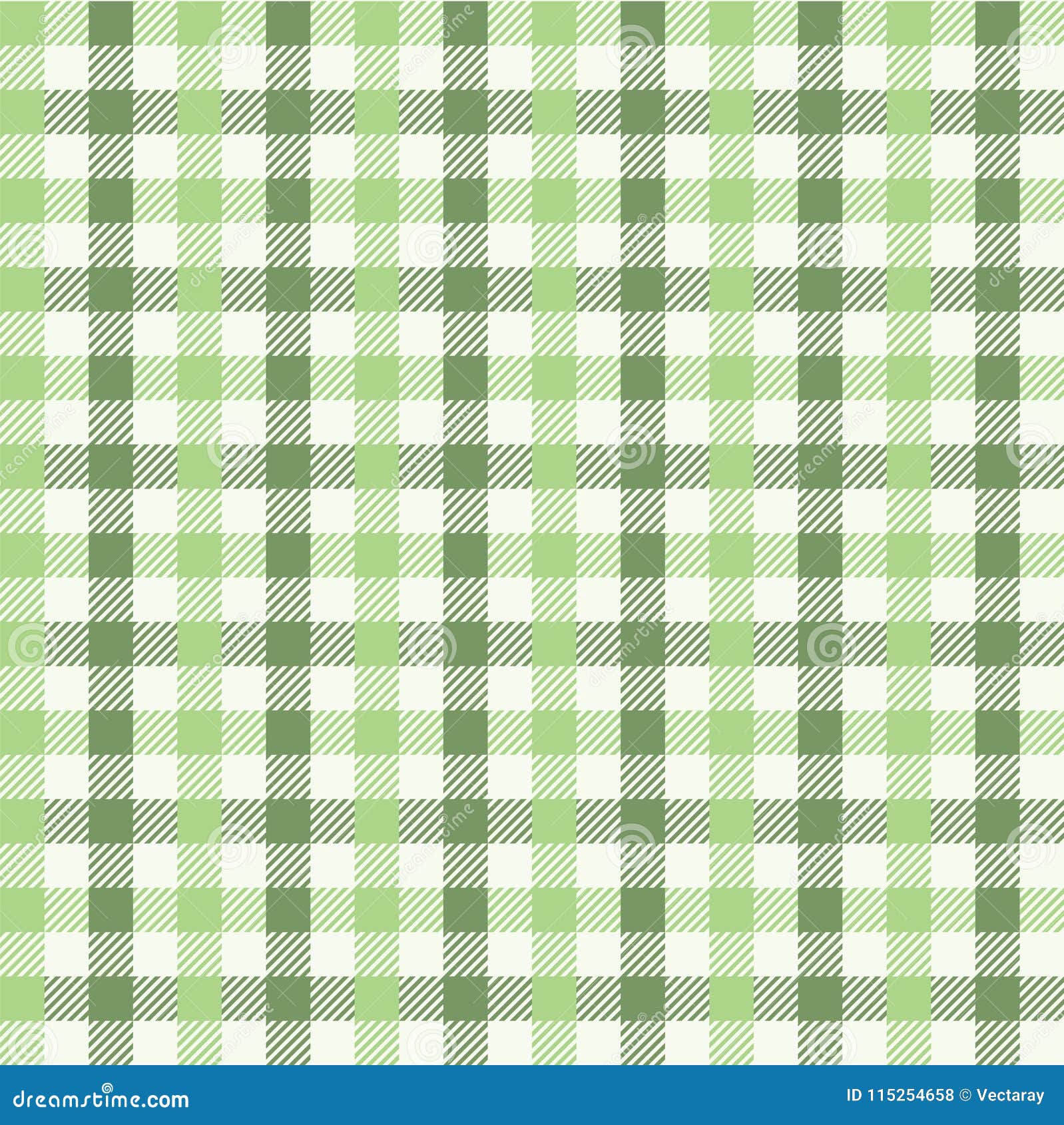 Seamless Green Checkered Fabric Pattern Background Texture Stock ...
