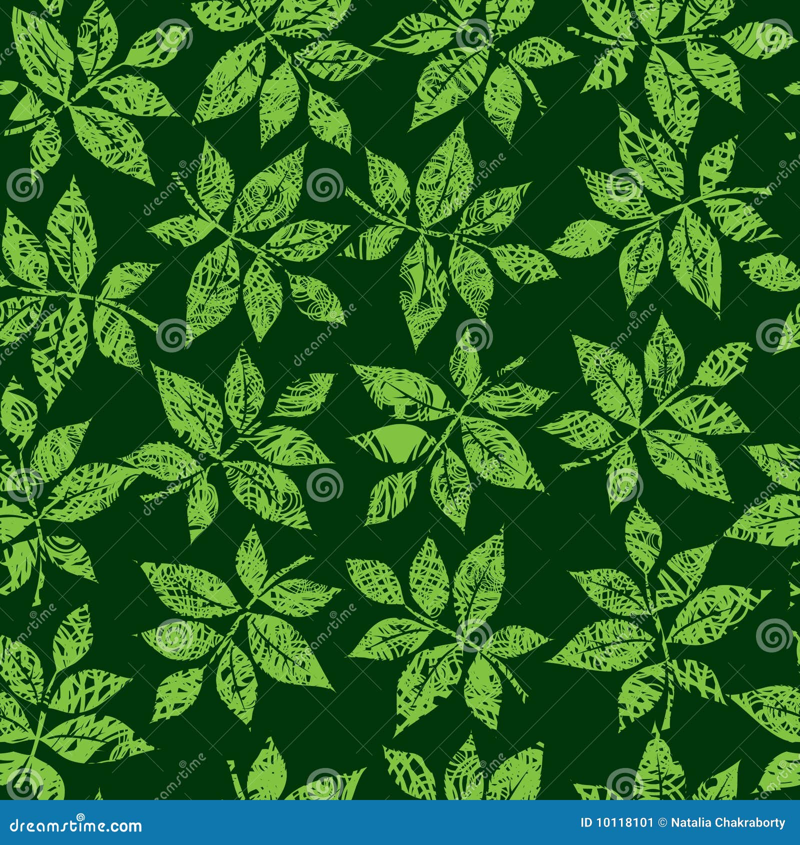 Seamless Green Floral Pattern Stock Vector - Illustration of shape ...