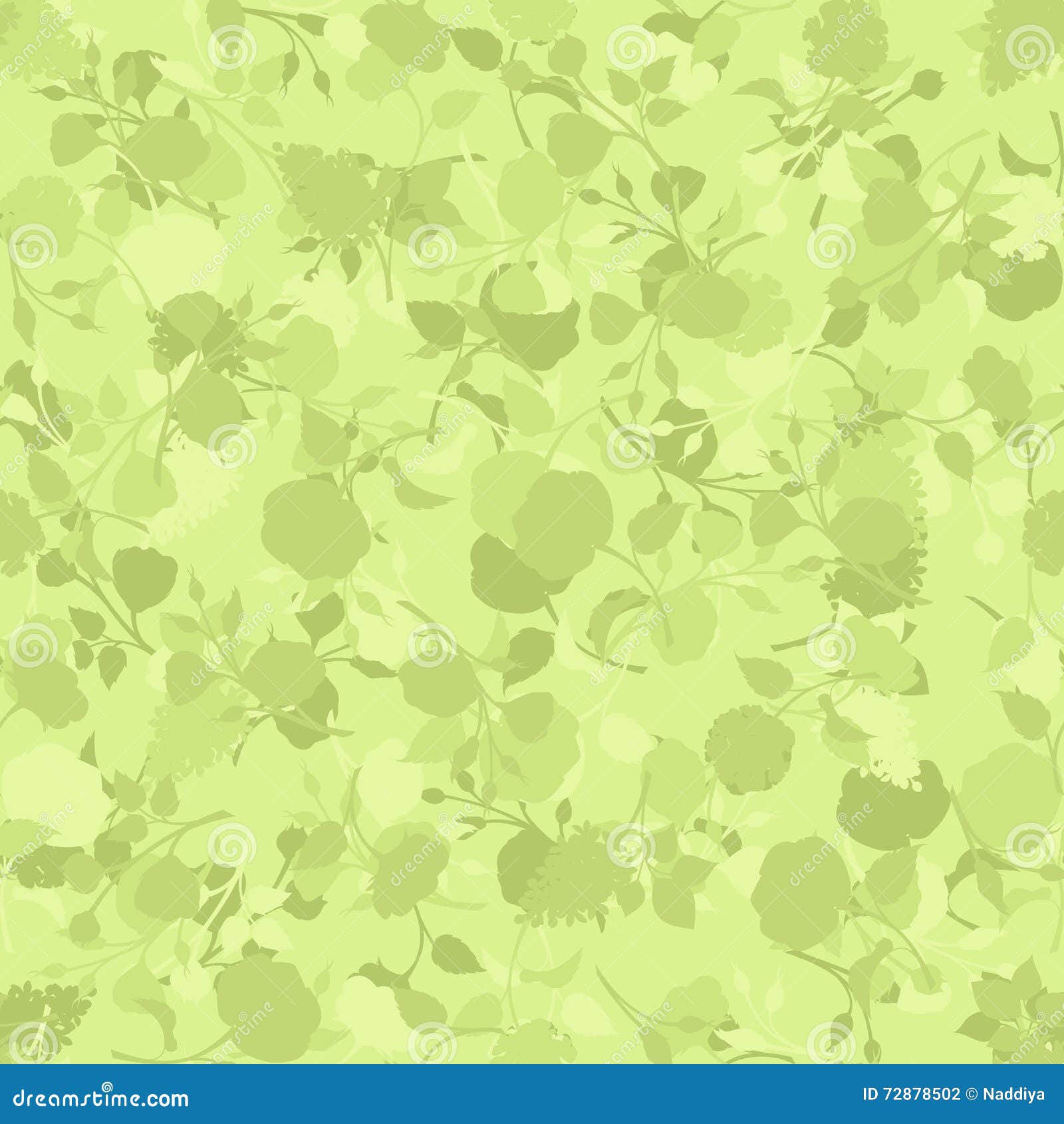 Seamless Green Floral Pattern. Vector Illustration. Stock Vector ...