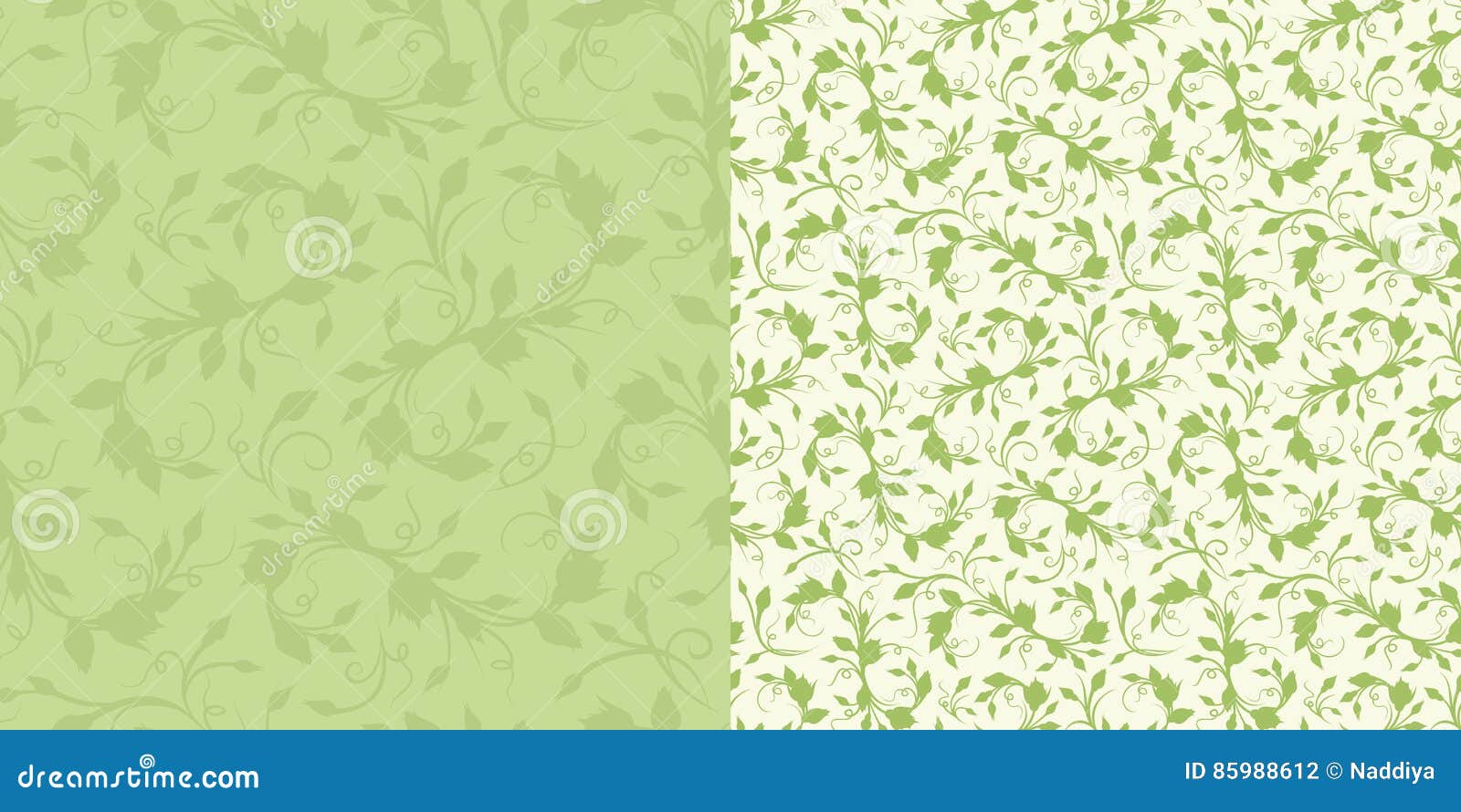 Seamless Green Floral Patterns. Vector Illustration. Stock Vector ...