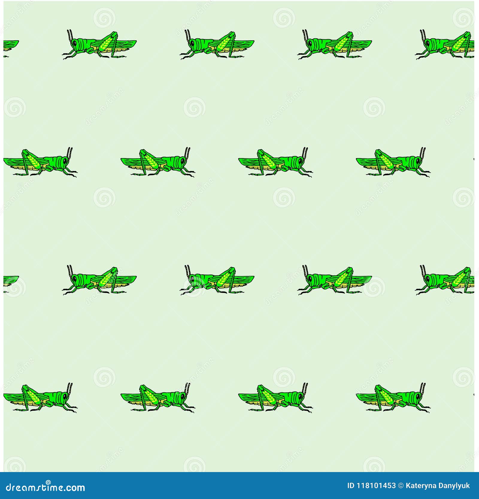Grasshopper Pattern Background Vector Illustration | CartoonDealer.com ...