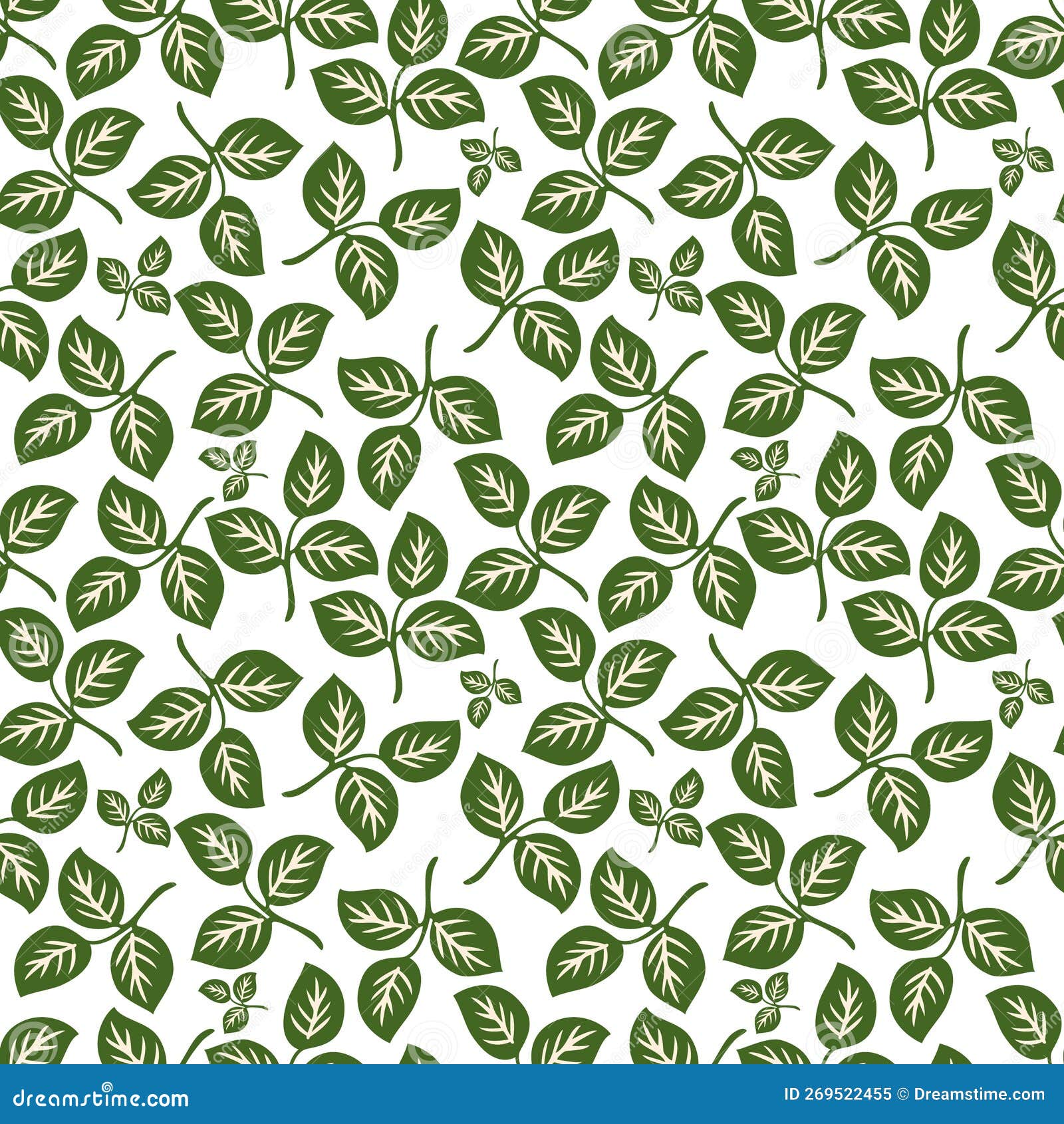 Seamless Green Leaf Pattern for Background, Greeting Card, Packaging ...