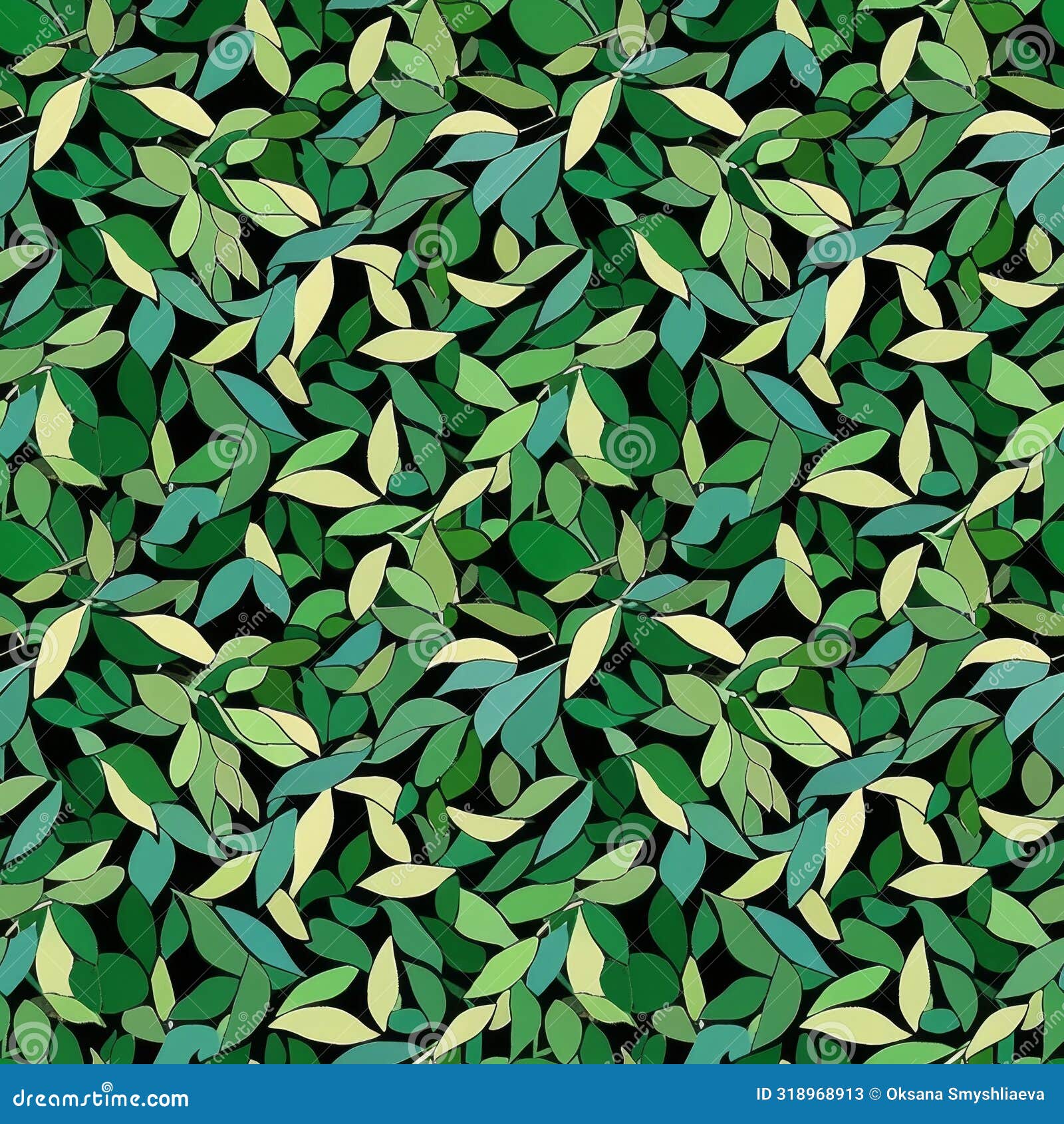 Seamless Green Leaf Pattern for Eco-Friendly Design Background Stock ...