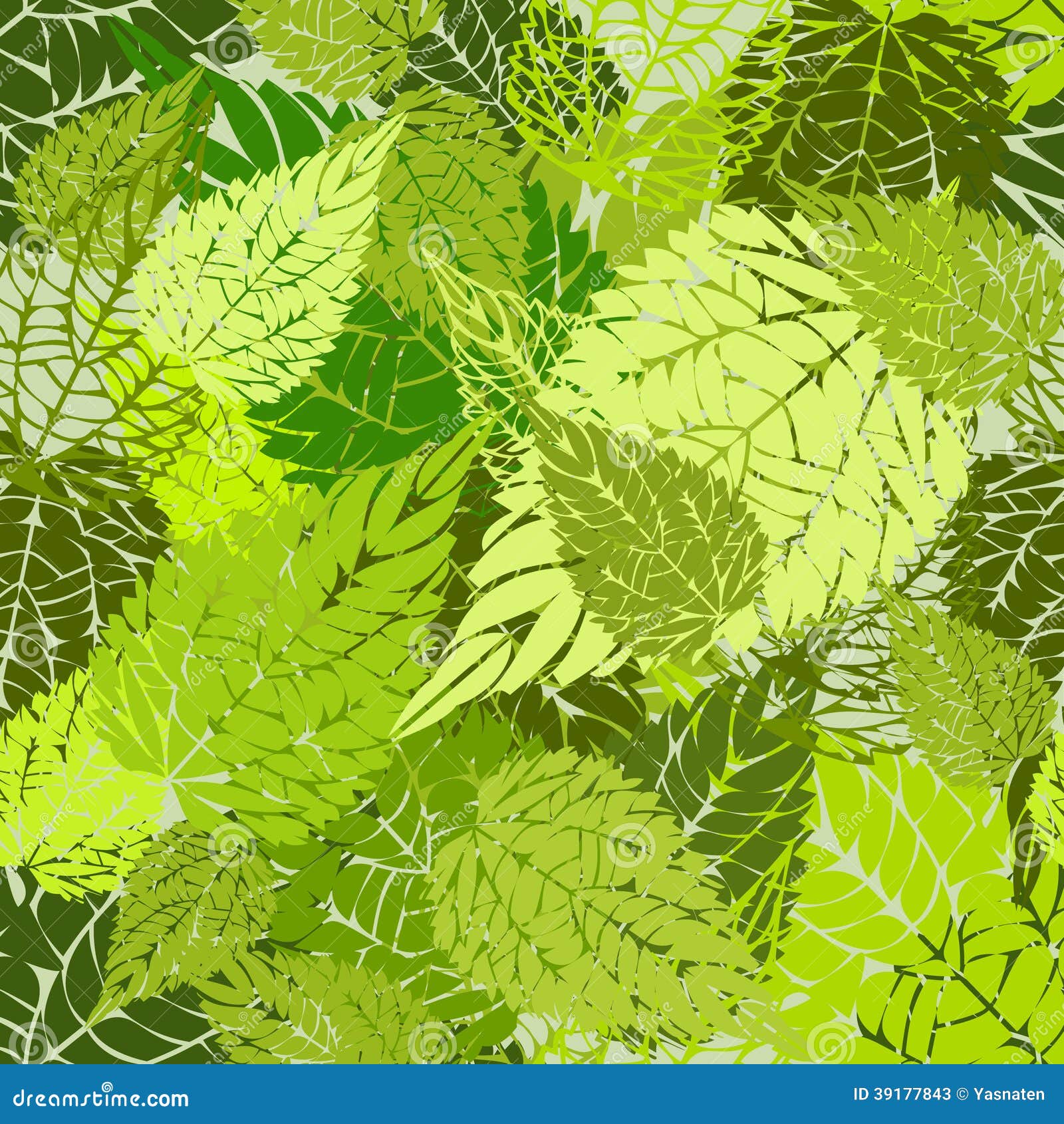 Seamless Green Leaves Background Cartoon Vector | CartoonDealer.com ...