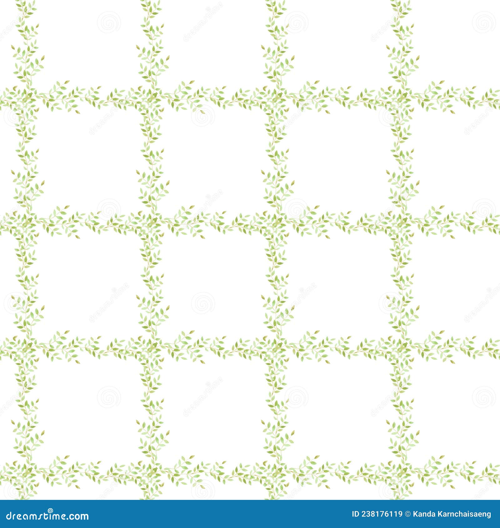 Seamless Green Leaves Foliage Graphic Repeat Pattern Illustration Stock ...