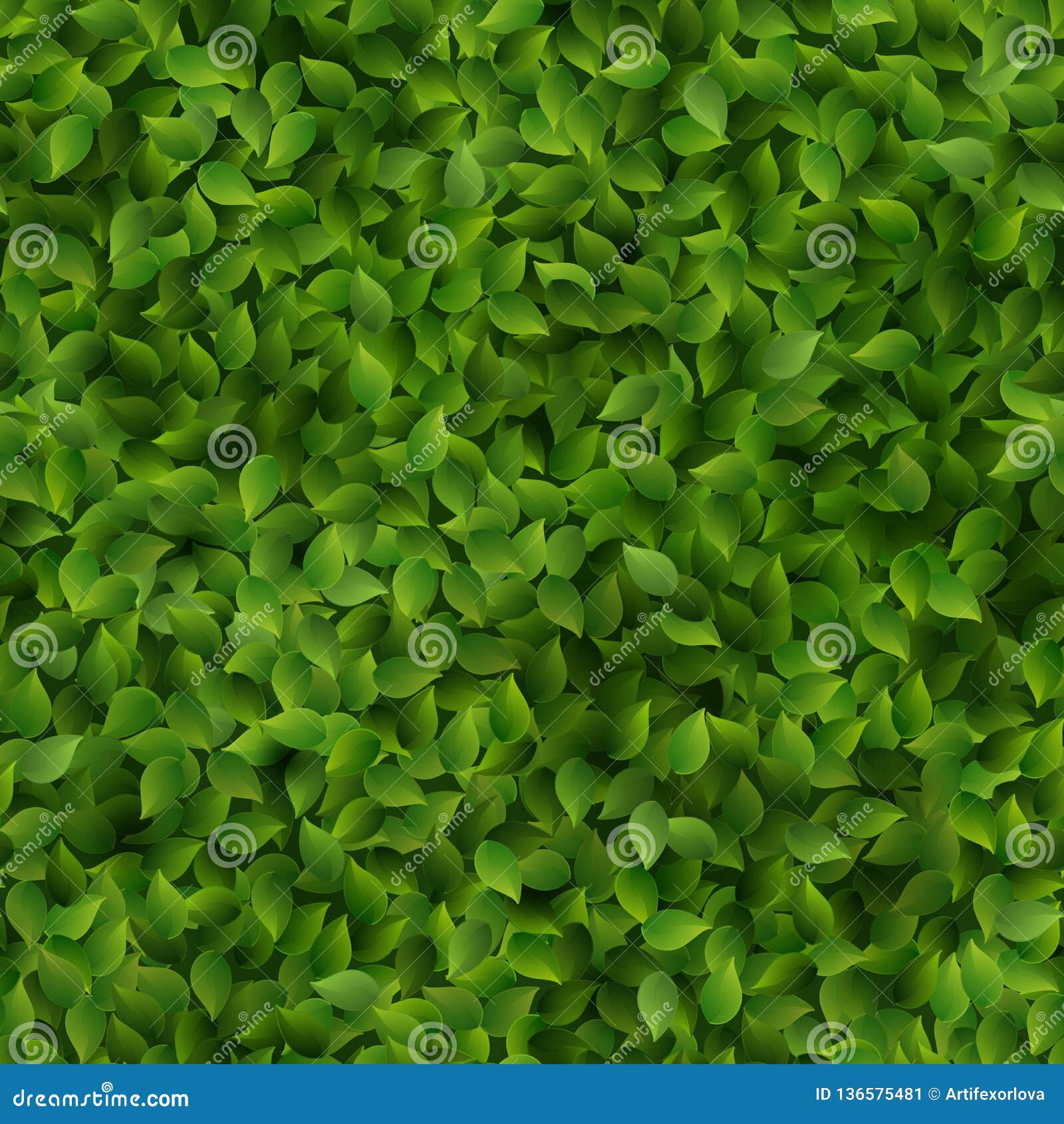 Seamless Green Leaves Pattern Spring or Summer Fresh Background. EPS 10 ...