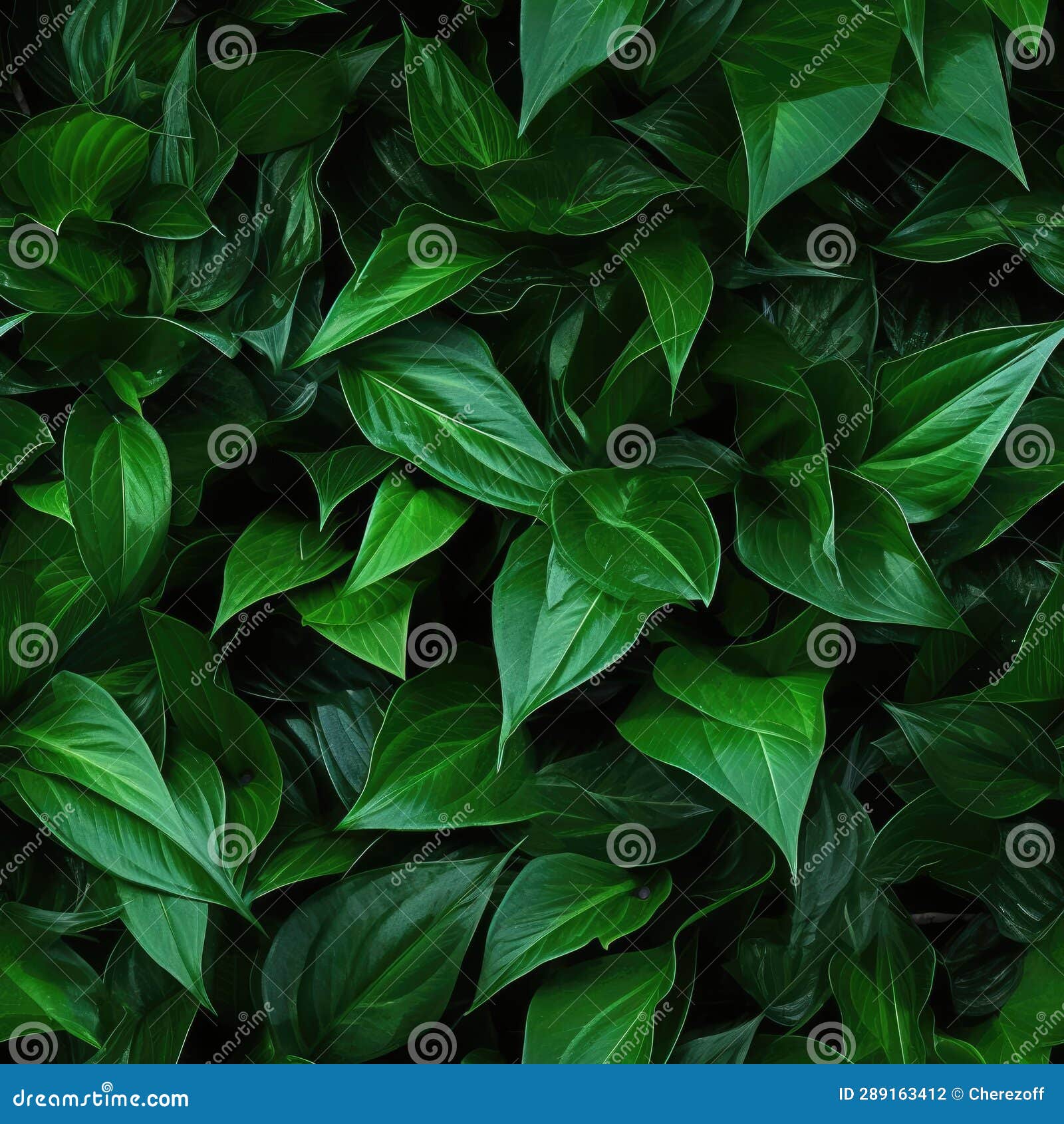 Seamless. Green Leaves of Plants Stock Illustration - Illustration of ...