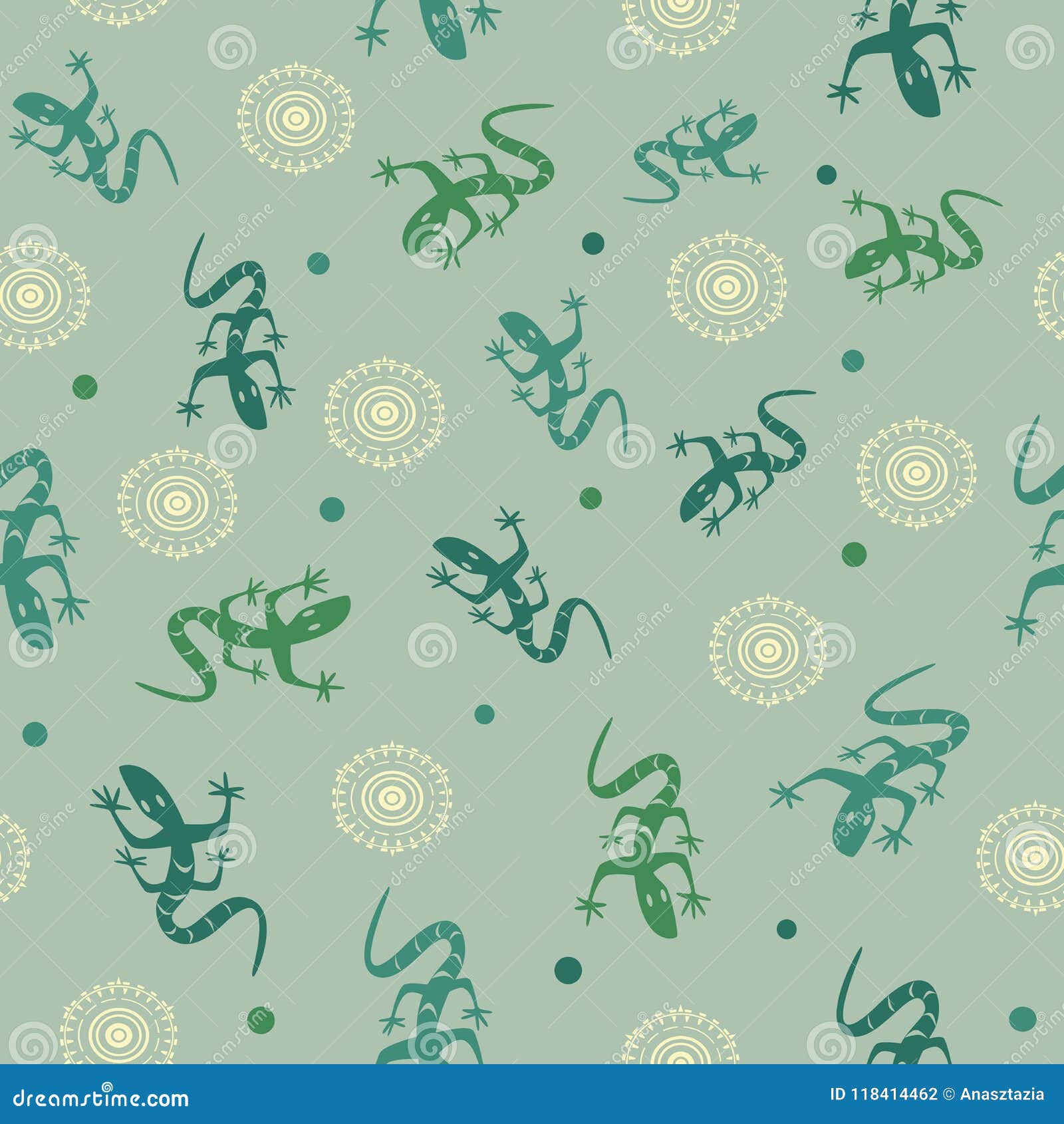 Seamless Green Lizard Pattern Illustration Stock Illustration ...
