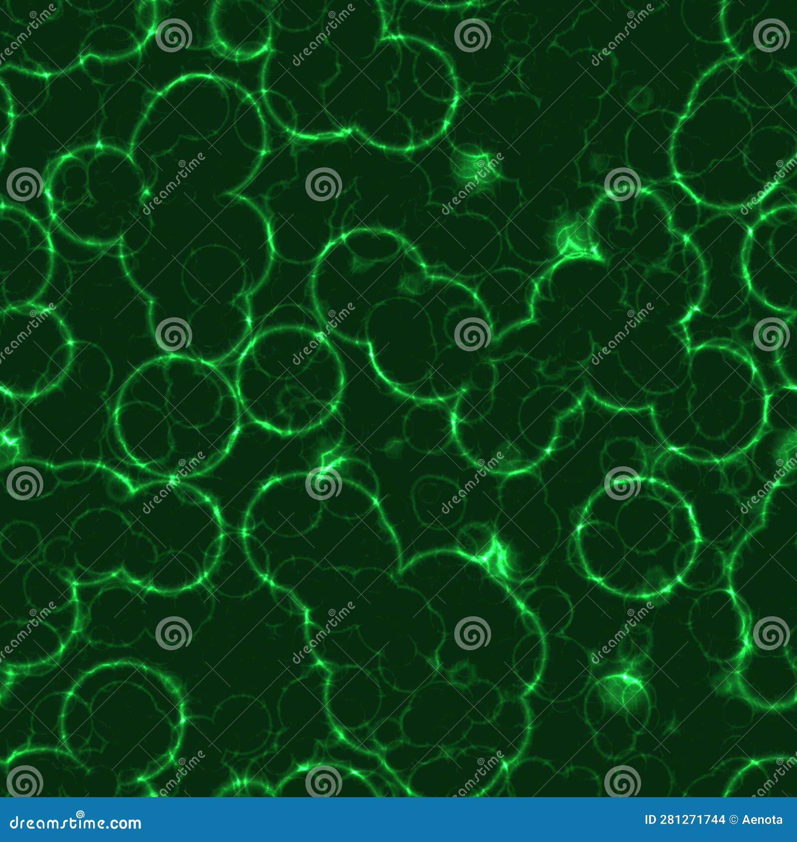 Seamless Green Microorganisms Pattern Stock Illustration - Illustration ...