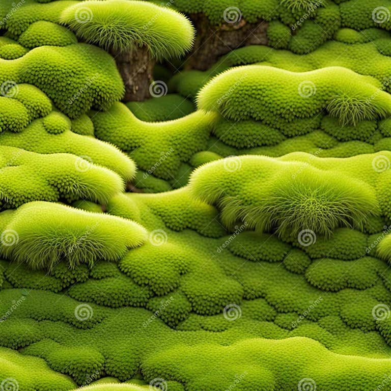 Seamless Green Moss Texture - Pattern of Nature Stock Illustration ...
