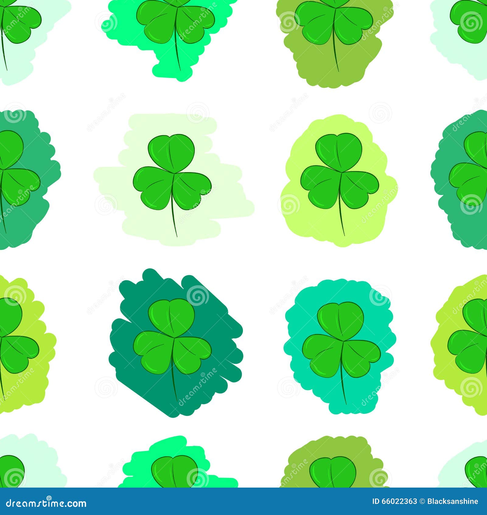 Seamless Green Painted Shamrocks Stock Vector - Illustration of nature ...