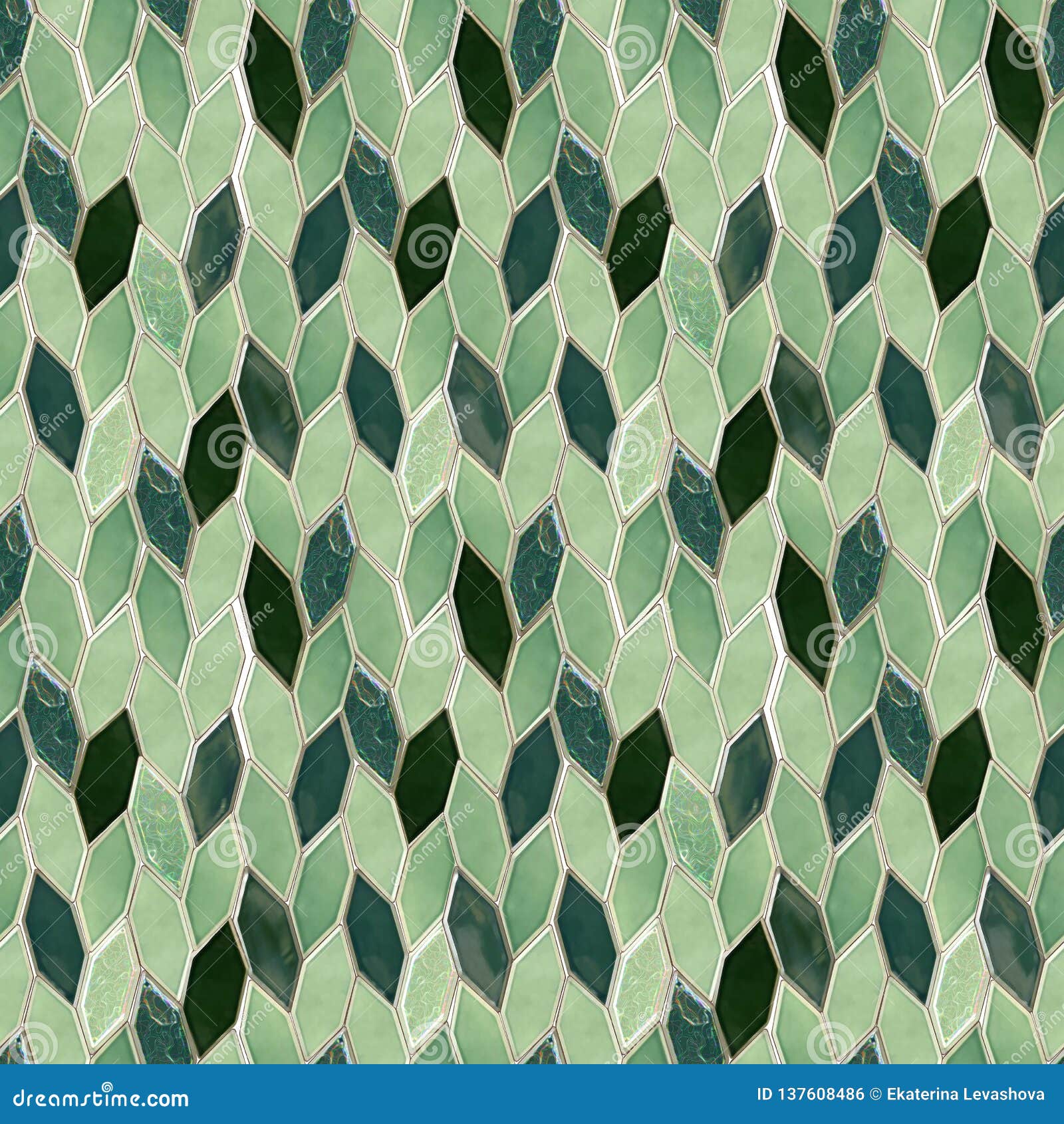 Seamless Green Pattern Made of Precious Shiny Tiles, Ceramic Stock ...