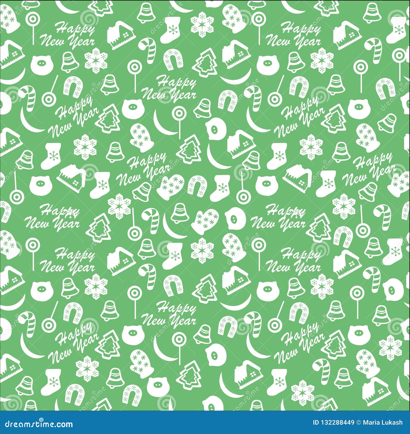 Seamless Green Pattern New Year. Stock Vector - Illustration of pattern ...