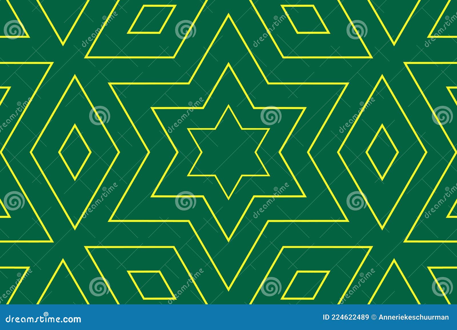 Seamless Green Pattern with Star Stock Illustration - Illustration of ...