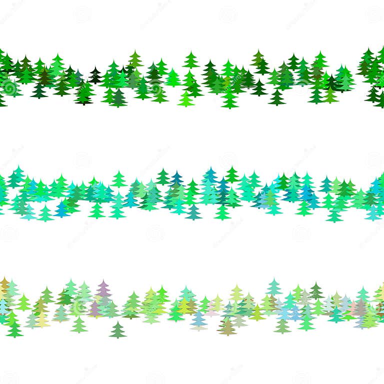 Seamless Green Pine Tree Pattern Paragraph Divider Line Set Stock ... Seamless Green Pine Tree Pattern Paragraph Divider Line Set Stock ...