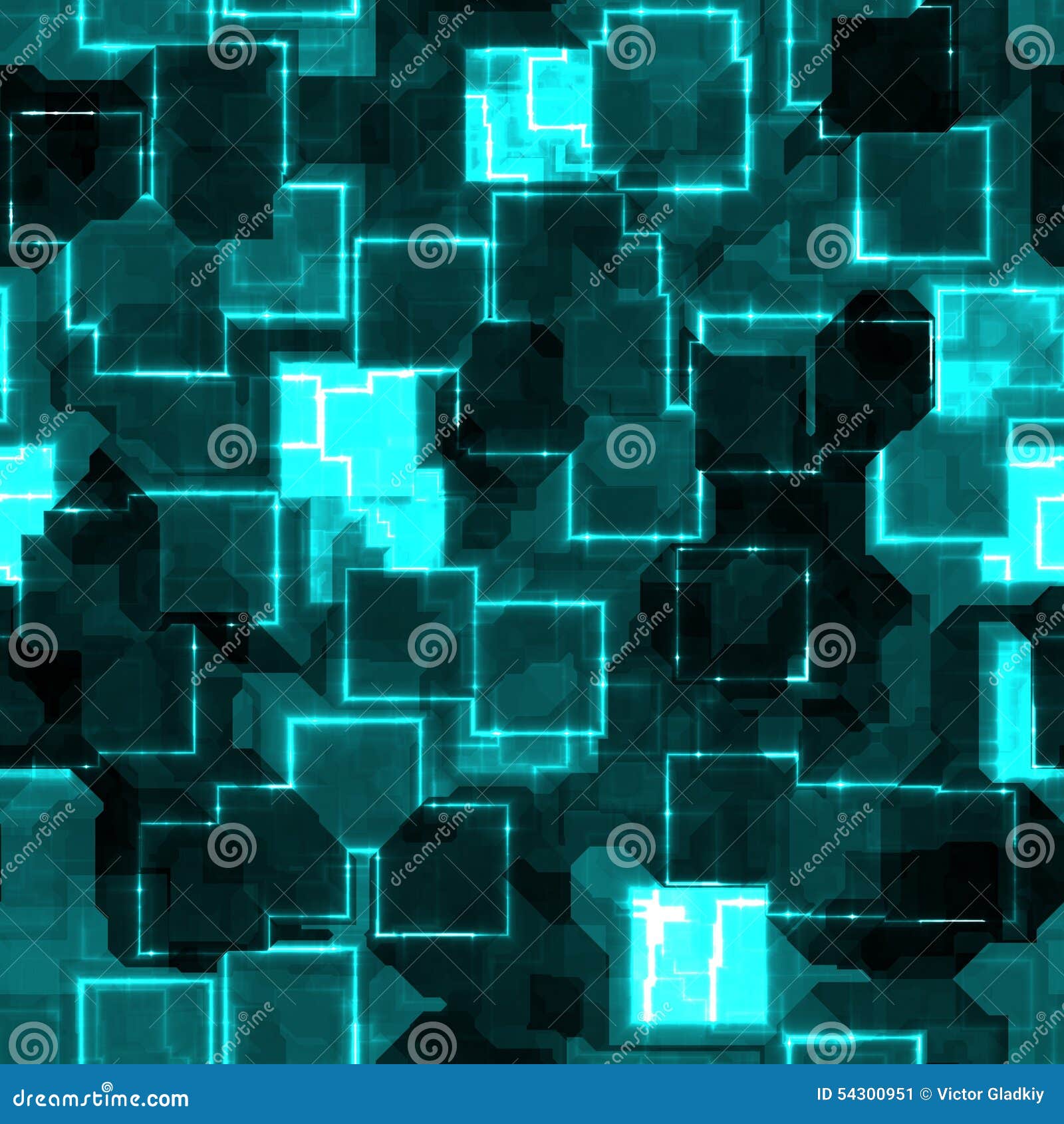 Seamless Green Techno Background Stock Illustration - Illustration of ...