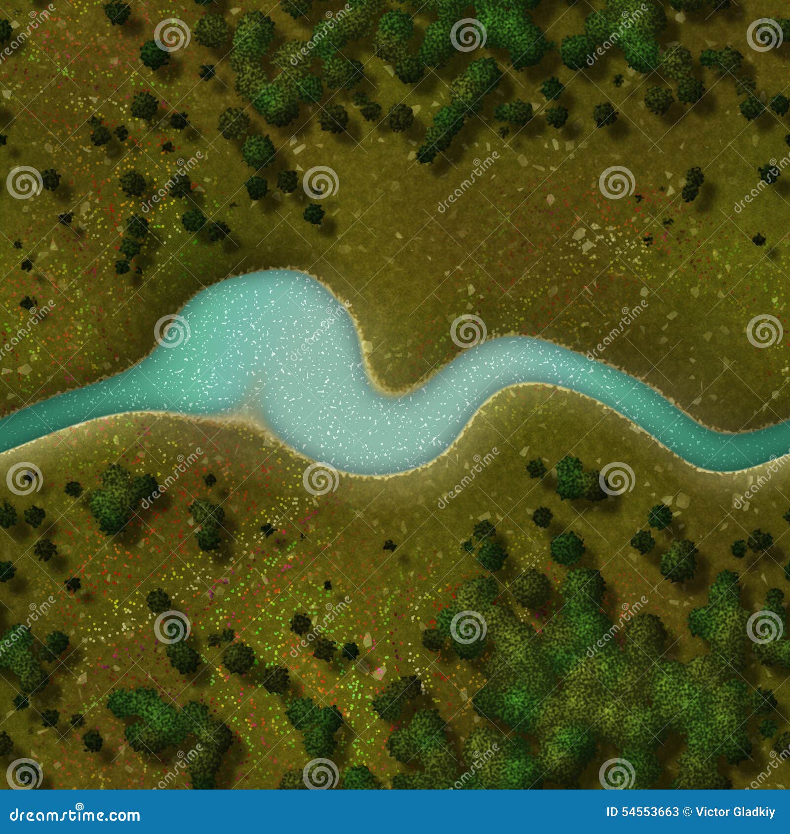 Seamless Green Terrain Background Stock Illustration - Illustration of ...