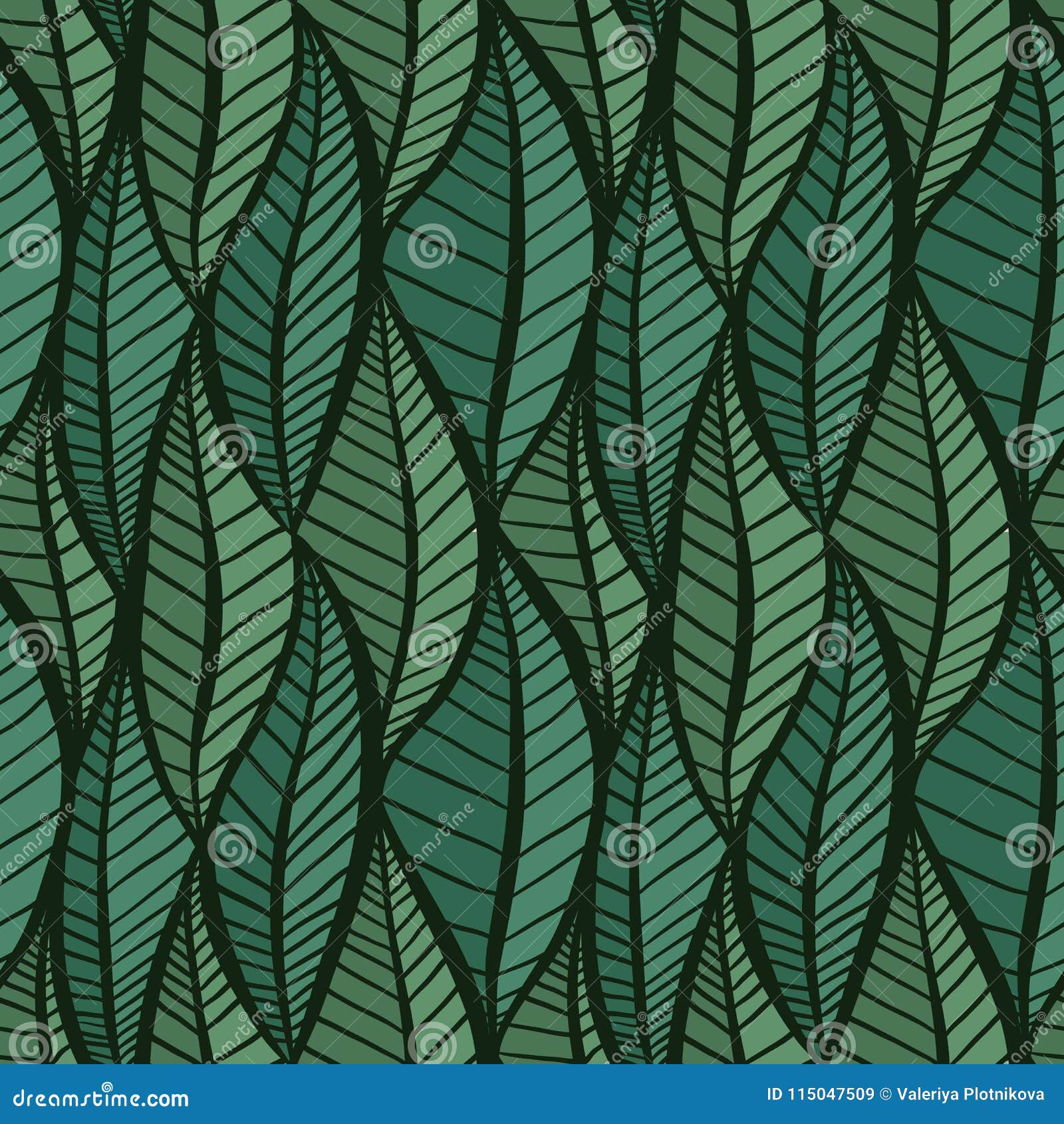 Seamless Green Texture with Stylized Leaves. Stock Vector ...