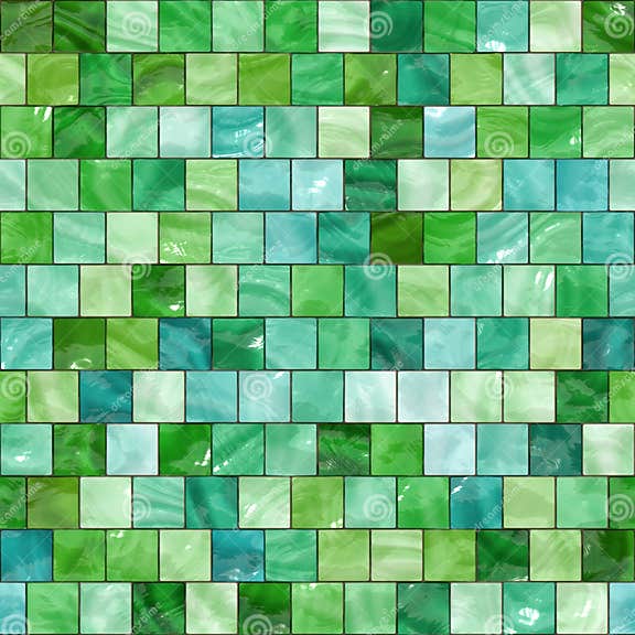 Seamless Green Tiles Texture Stock Illustration - Illustration of ...