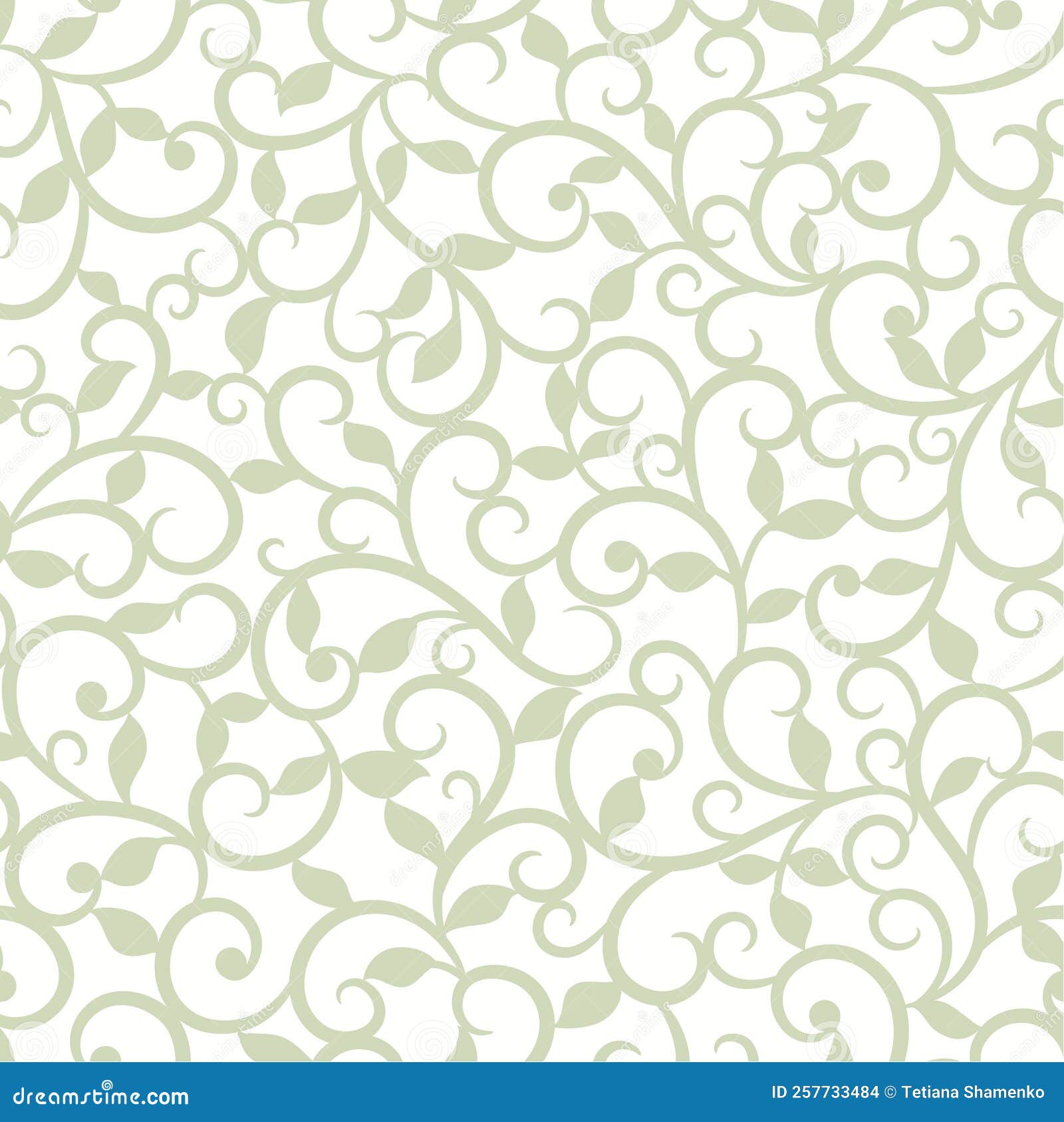 Seamless Green and White Floral Pattern Stock Vector - Illustration of ...