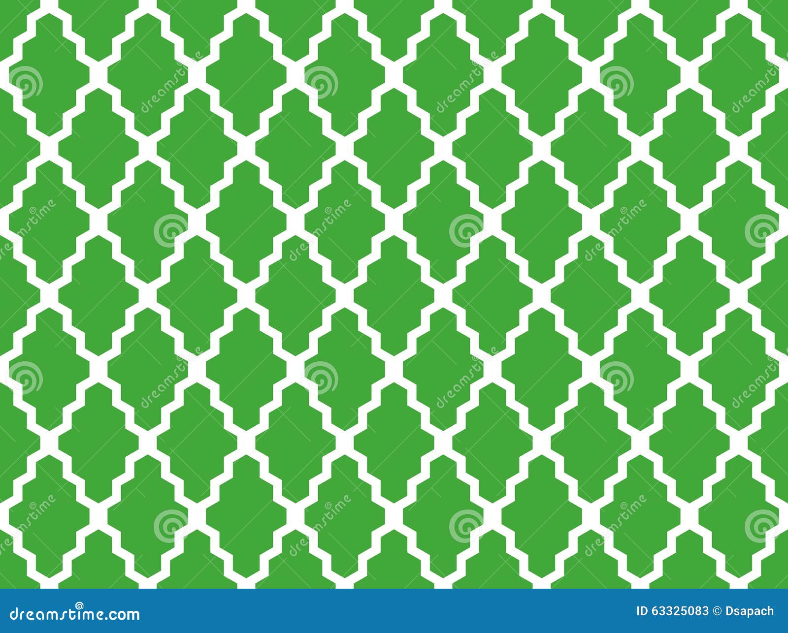 Seamless Green and White Moroccan Geometric African Pattern Vector ...