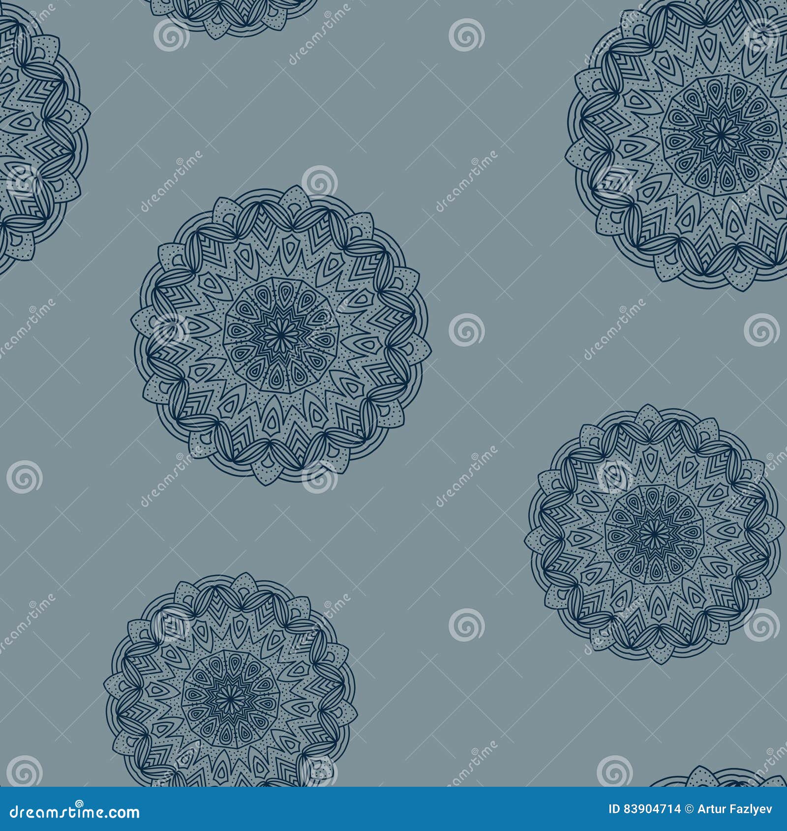 Seamless Grey-blue Floral Pattern Stock Vector - Illustration of mexico ...