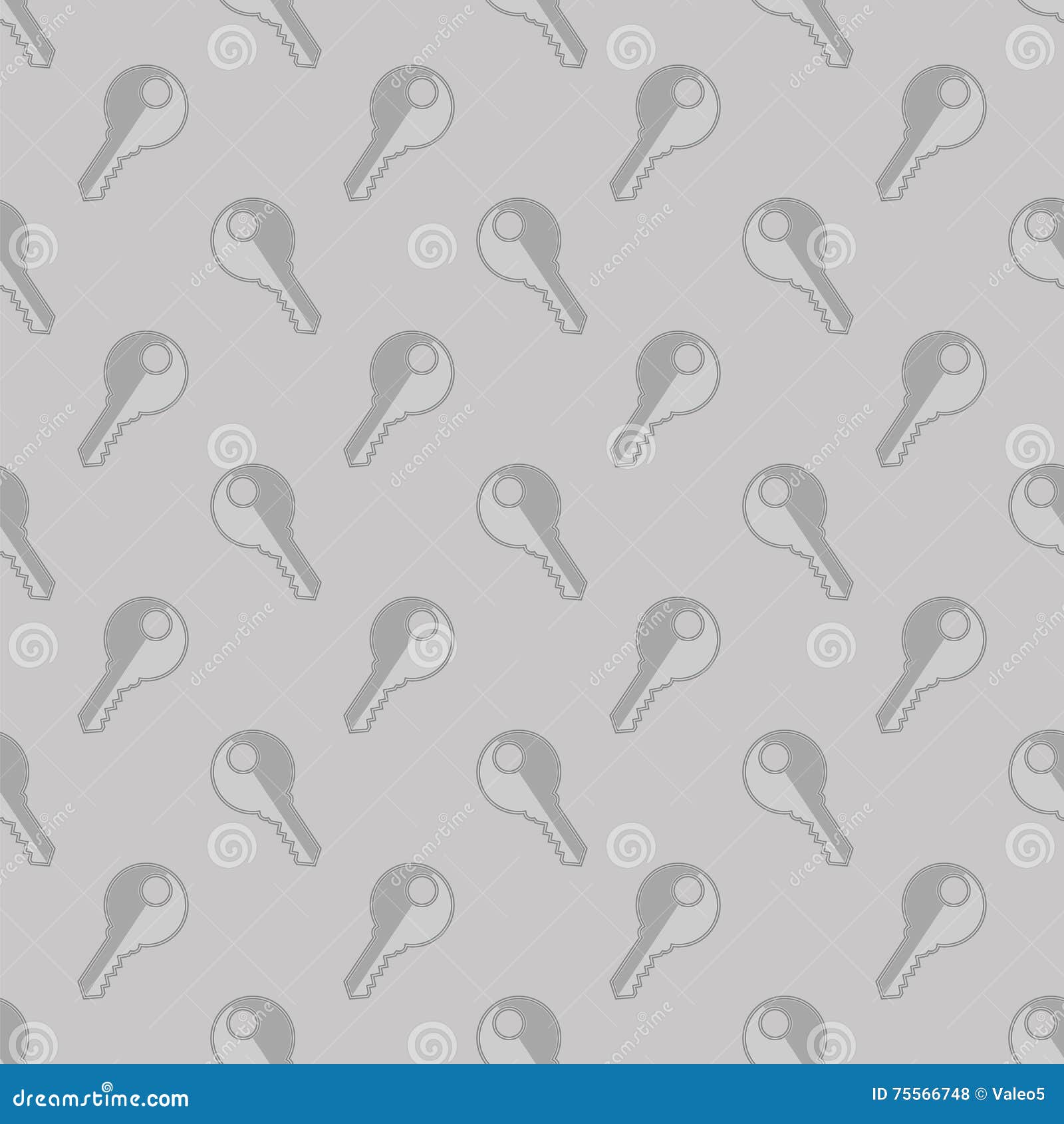 Seamless Grey Key Pattern stock vector. Illustration of chrome - 75566748