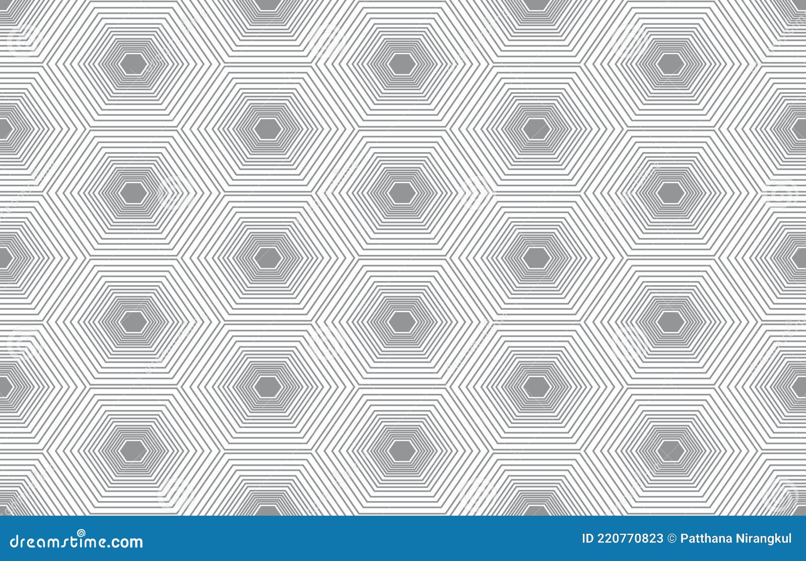 Seamless Grey Line Hexagon Pattern Monochrome on White Background ...