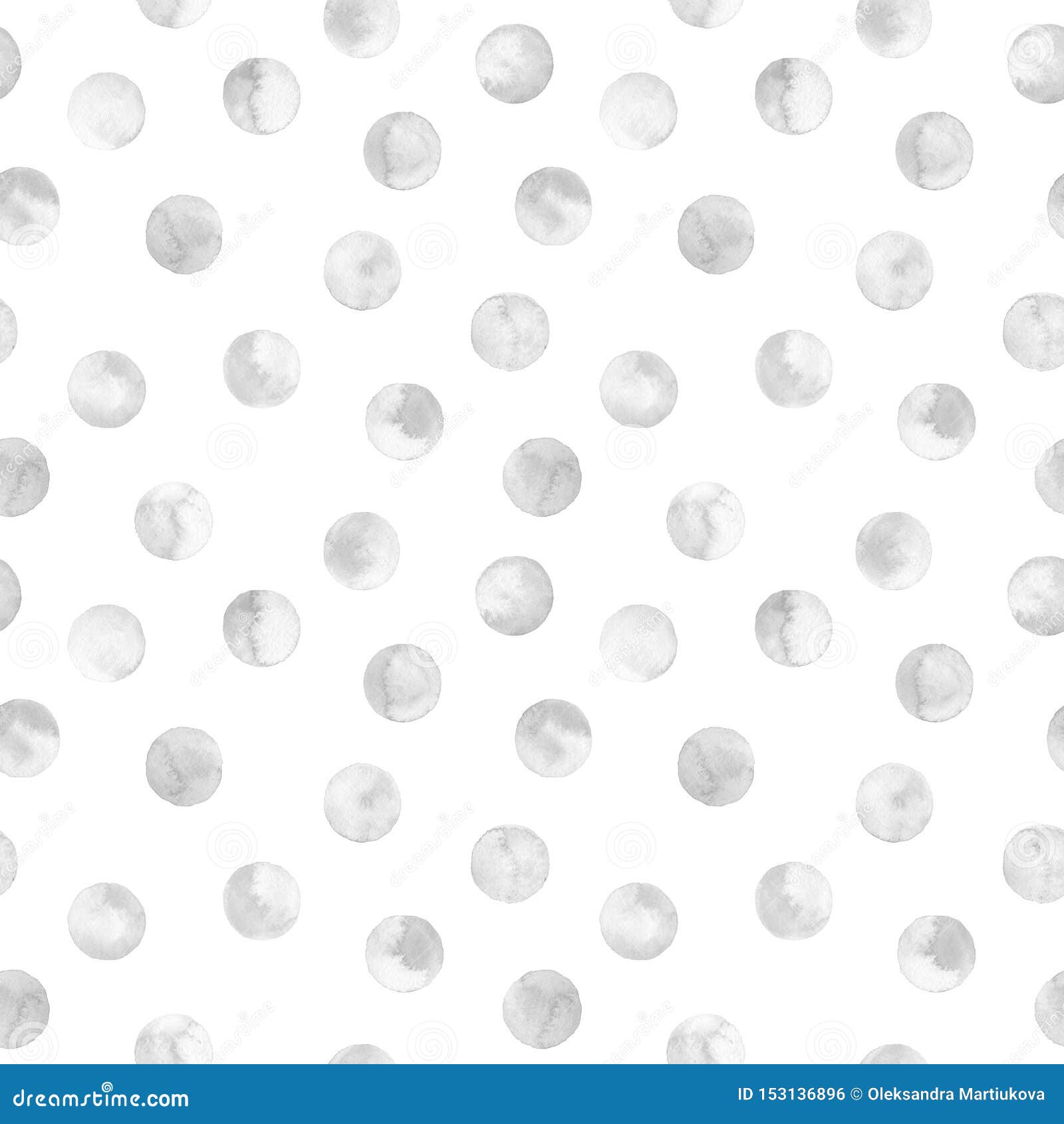Seamless Grey Polka Dot Pattern Isolated On White Hand Drawn