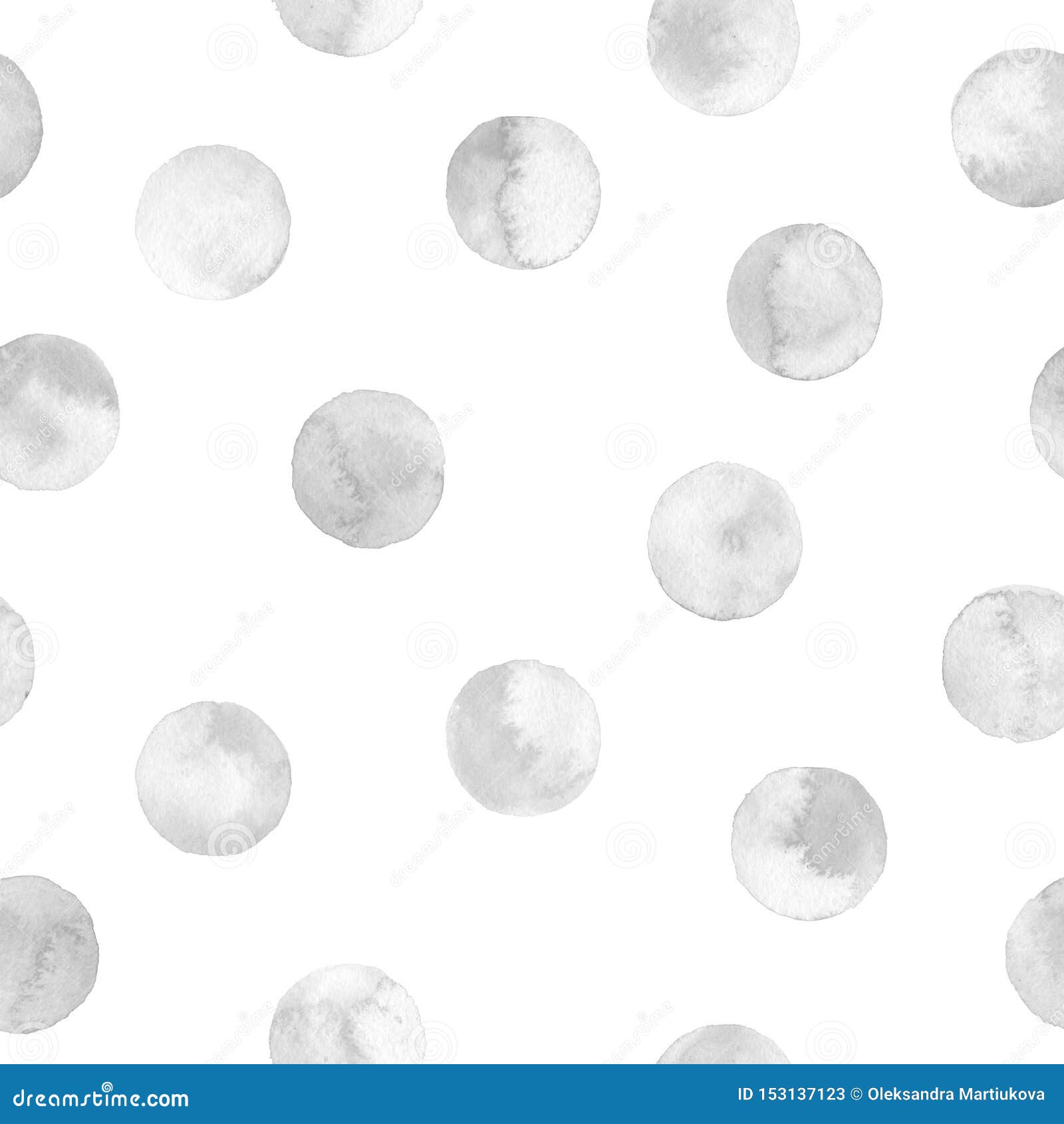 Seamless Grey Polka Dot Pattern Isolated On White Hand Drawn