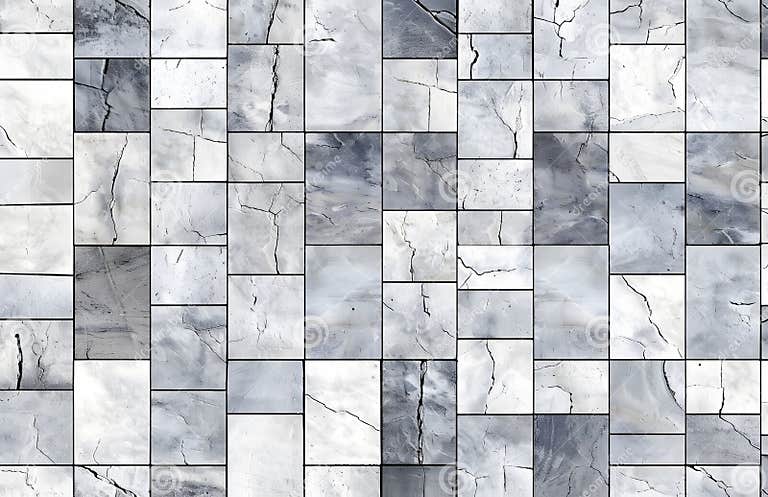 Seamless Grey and White Brick Pavers Pattern Texture Stock Illustration ...