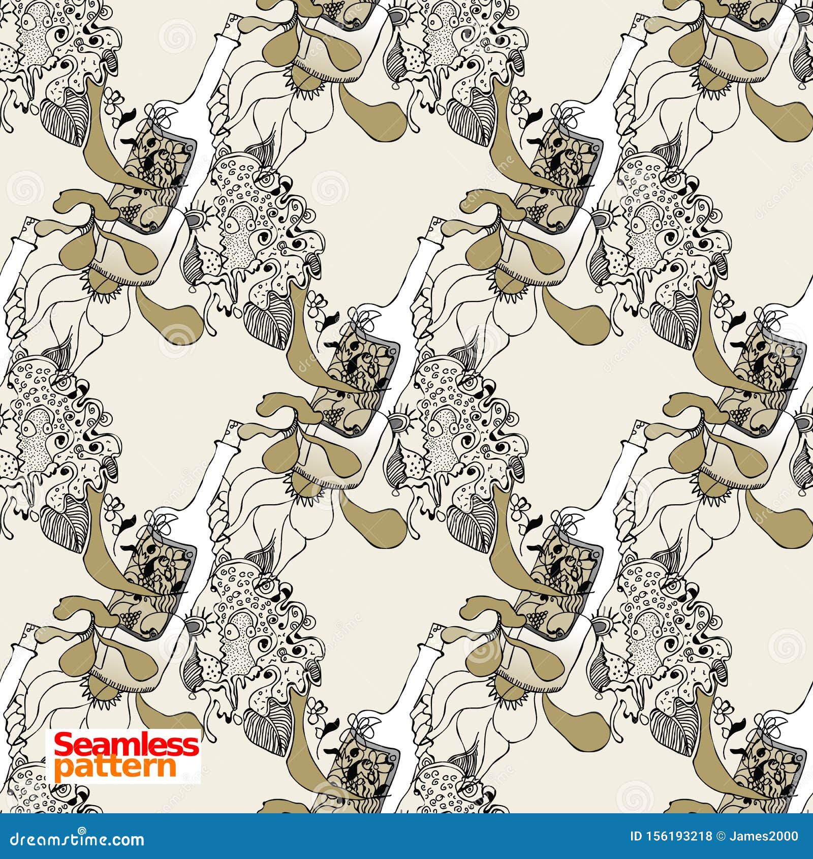 Seamless groovie pattern stock illustration. Illustration of royal ...