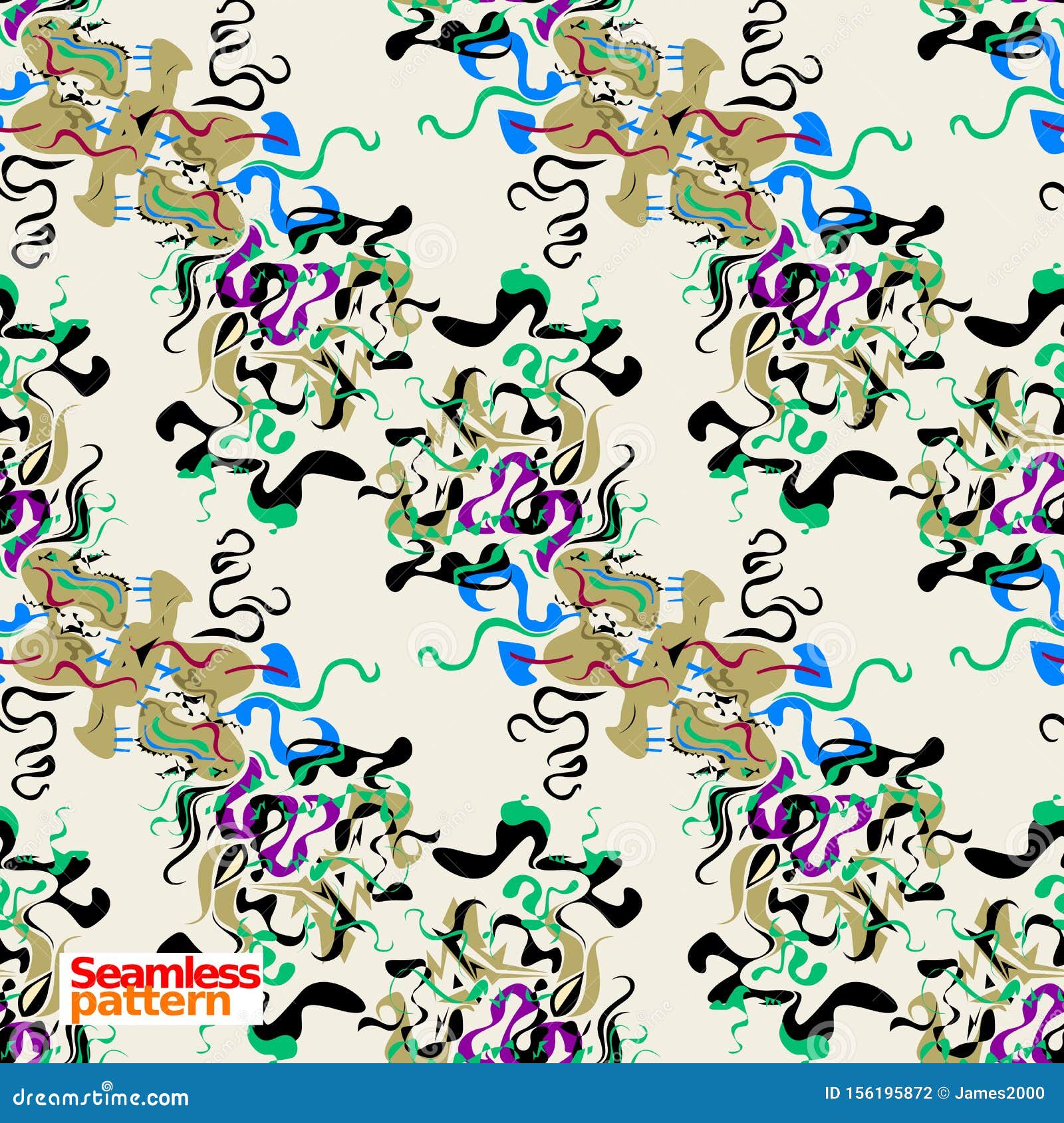 Seamless groovie pattern stock vector. Illustration of purposes - 156195872