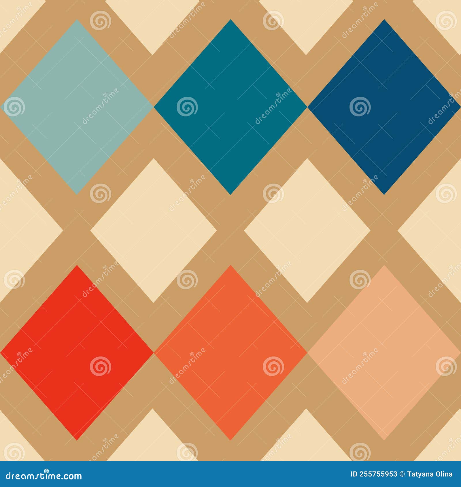 Vintage Aestethic Pattern with Triangles in the Style of the 70s and 60 ...