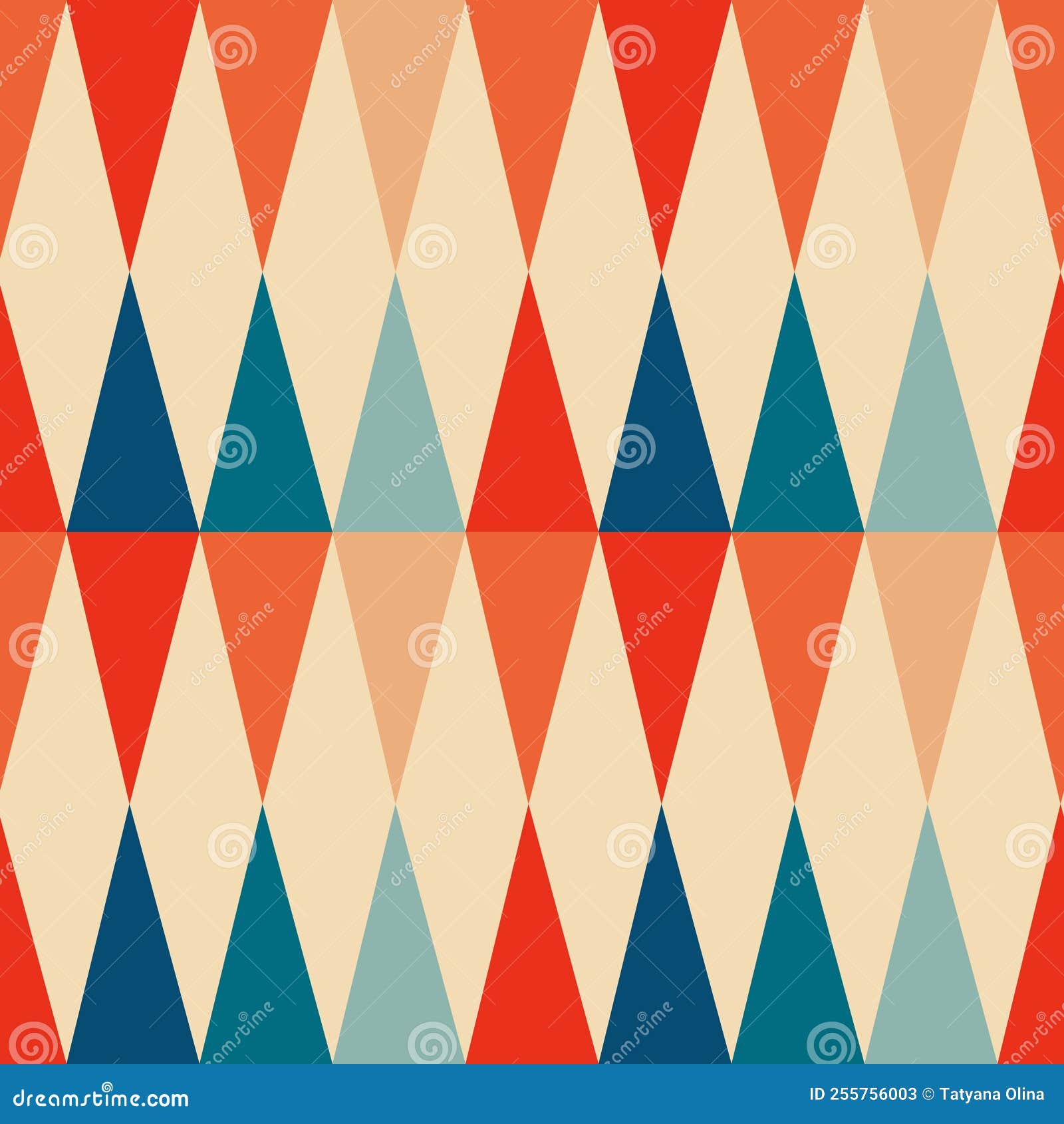 Vintage Aestethic Pattern With Triangles In The Style Of The 70s And 60 ...