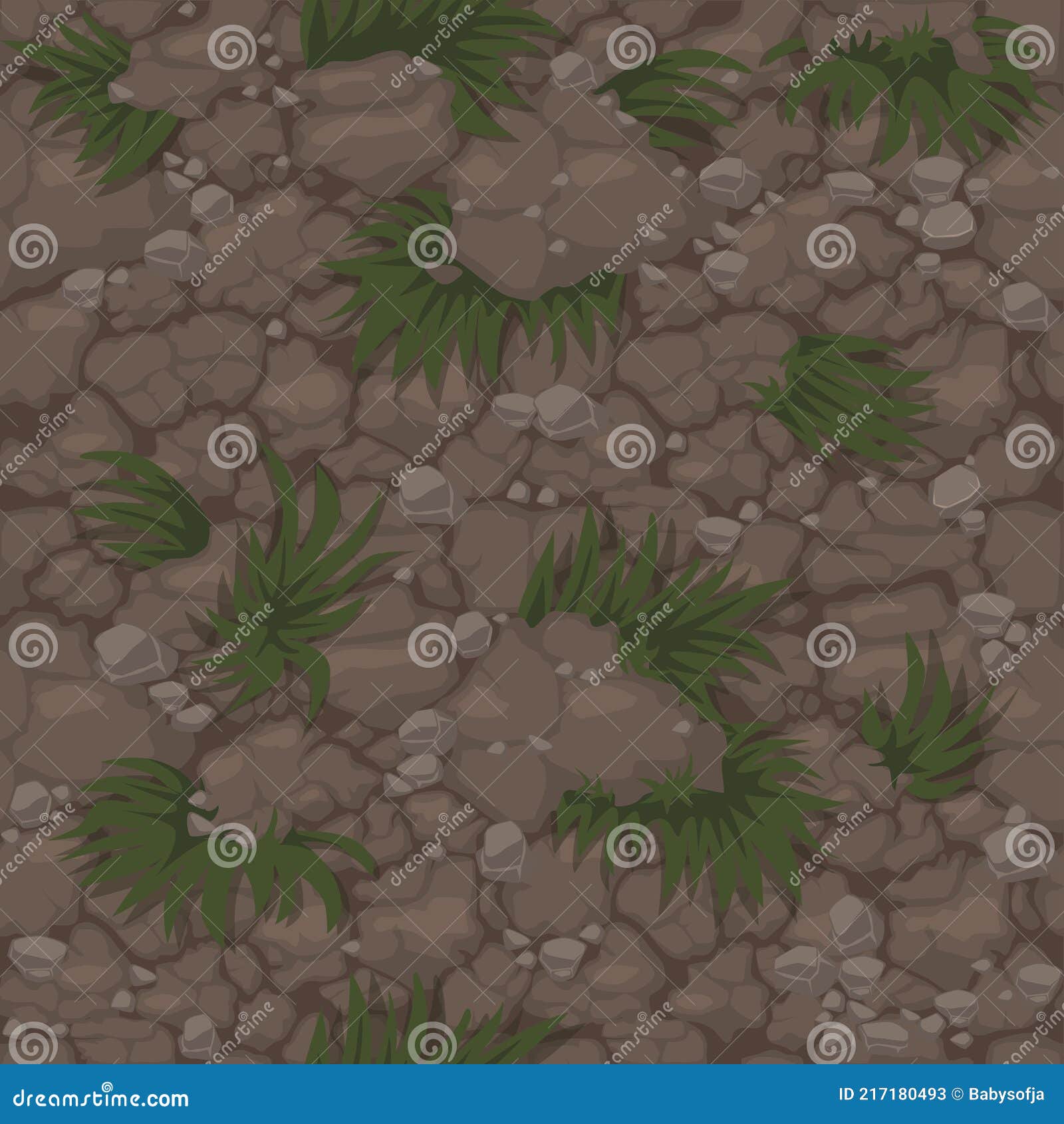 Seamless Ground Pattern with Grass, Soil Texture with Plants for ...
