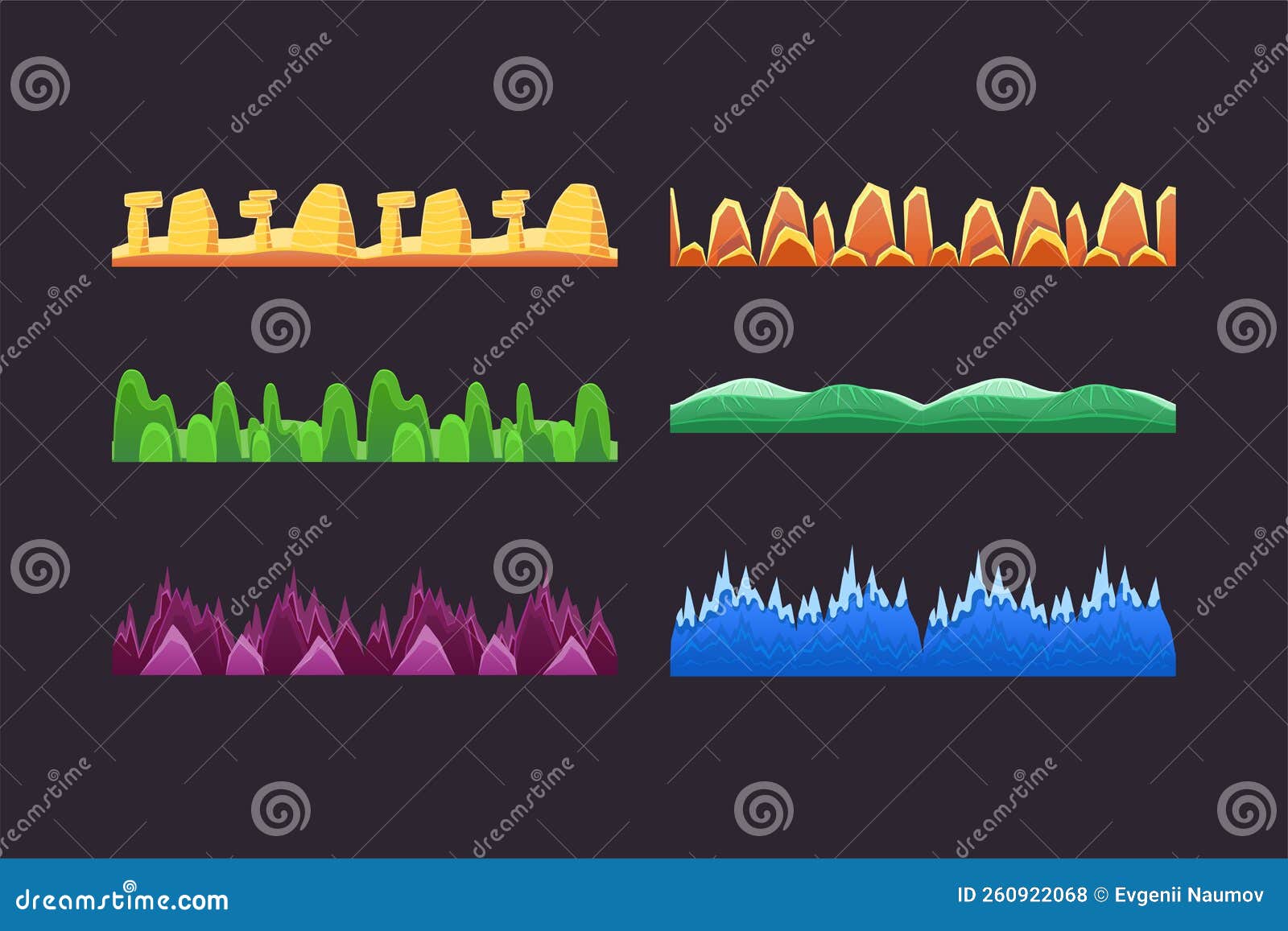 Seamless Grounds, Soils And Land Vector Set For UI | CartoonDealer.com ...