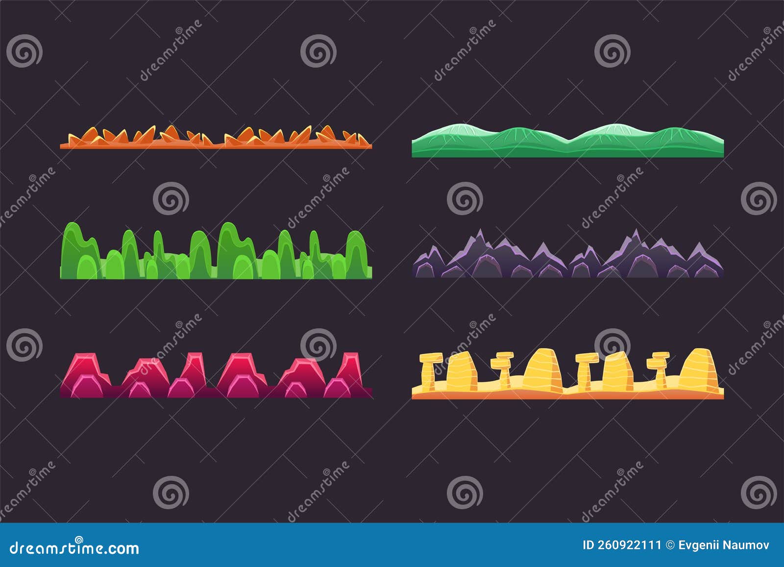 Seamless Grounds, Soils And Land Vector Set For UI | CartoonDealer.com ...